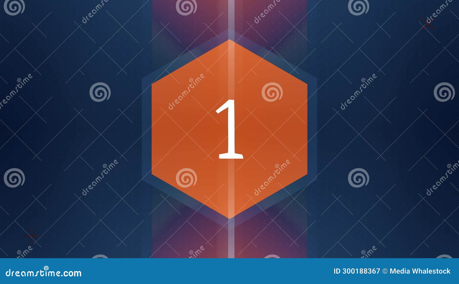 The Number 1 Appears and Has Glow and Light Streaks. Numbers Animation ...