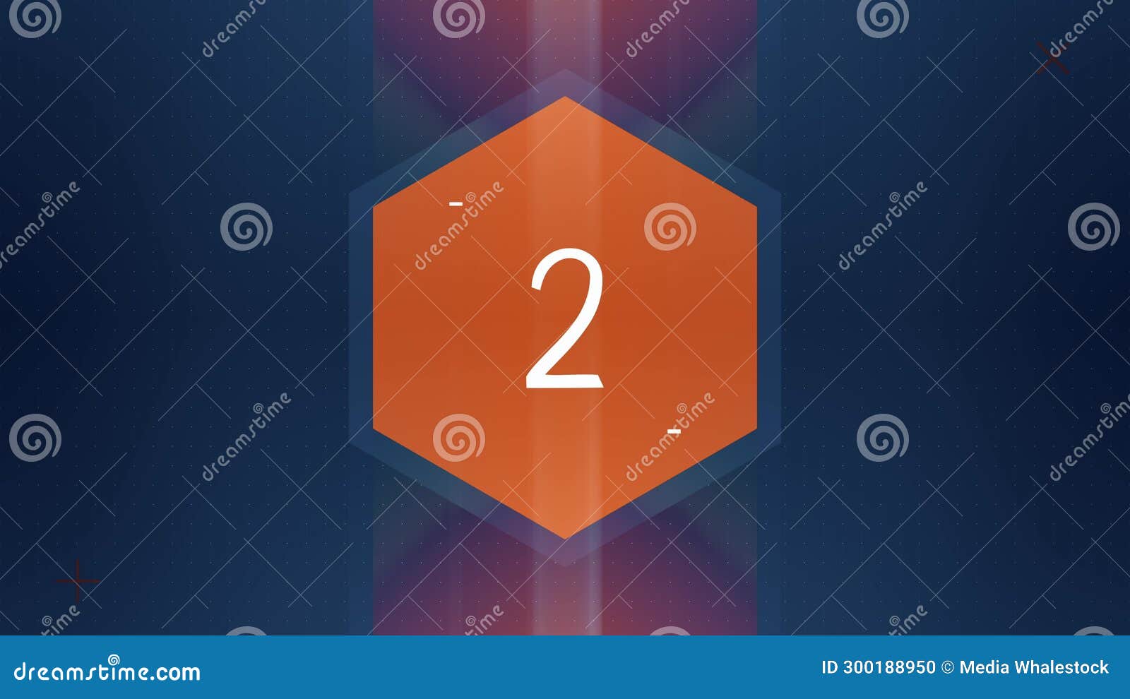 The Number 2 Appears and Has Glow and Light Streaks. Numbers Animation ...