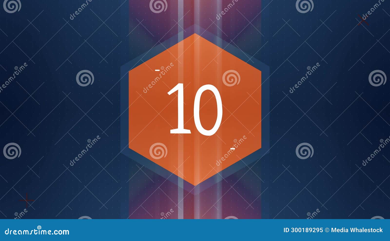 The Number 10 Appears and Has Glow and Light Streaks. Numbers Animation ...