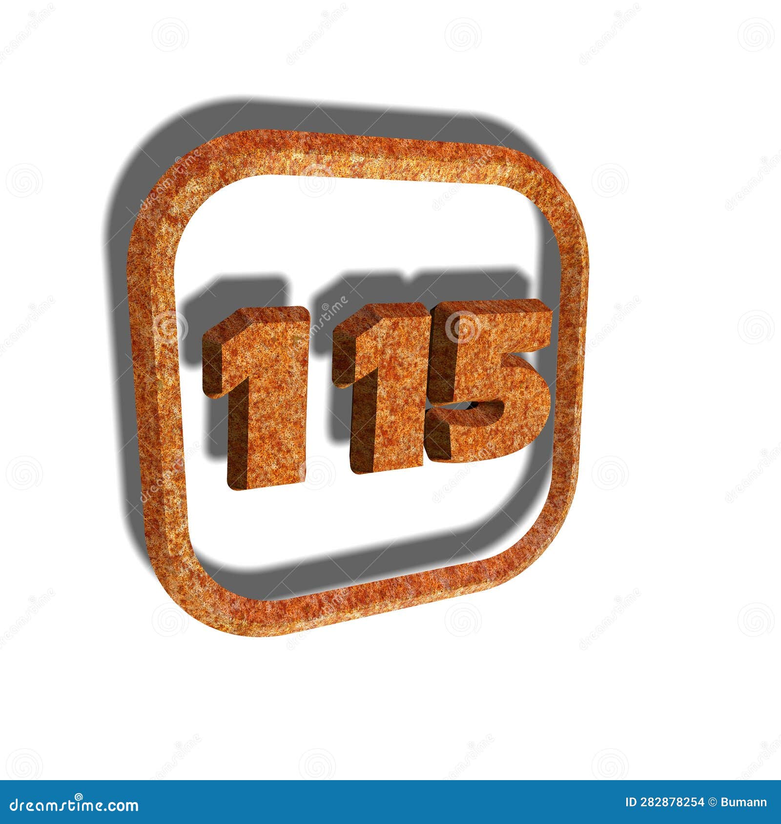 Number 115 As 3D Illustration, 3D Rendering, 3D Representation ...