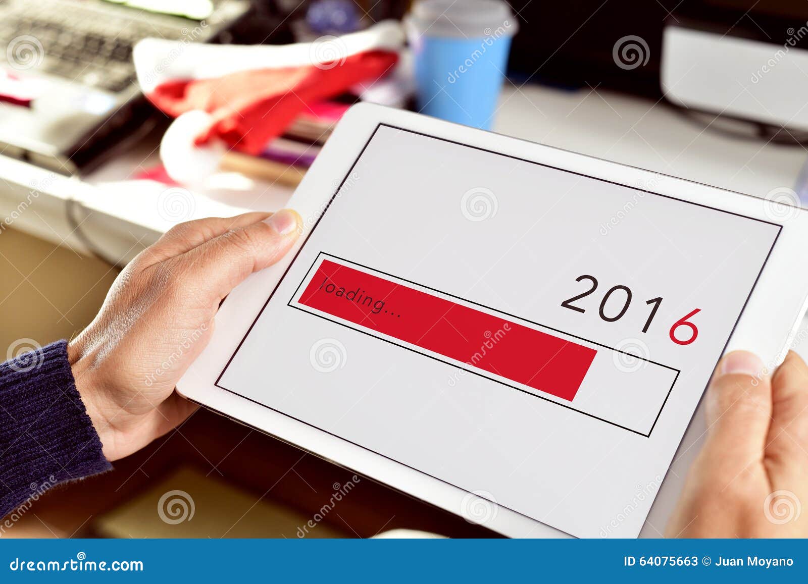 Number 2016, As the New Year, in a Tablet Computer Stock Image - Image ...