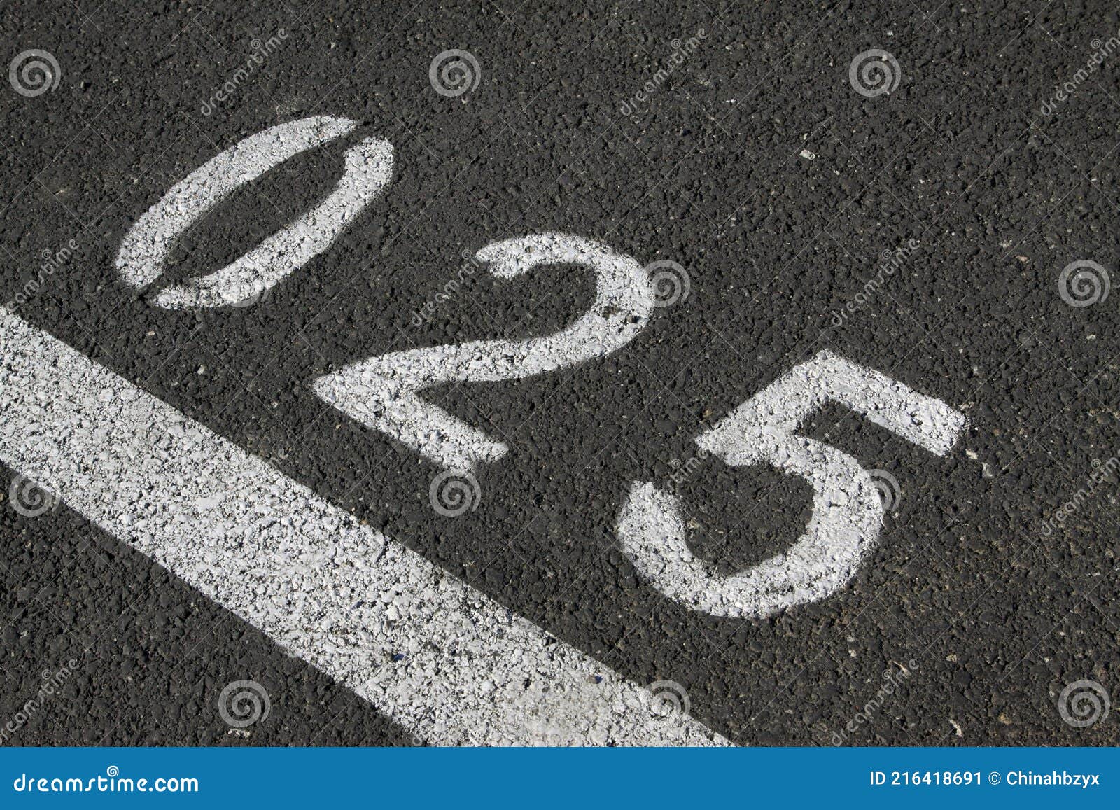 Number on Asphalt Pavement stock image. Image of road - 216418691