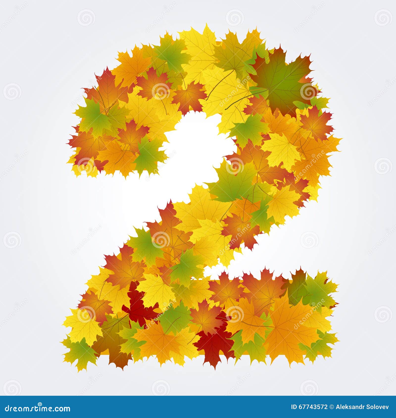 Number 2 of the Autumn Leaves Stock Vector - Illustration of natural ...