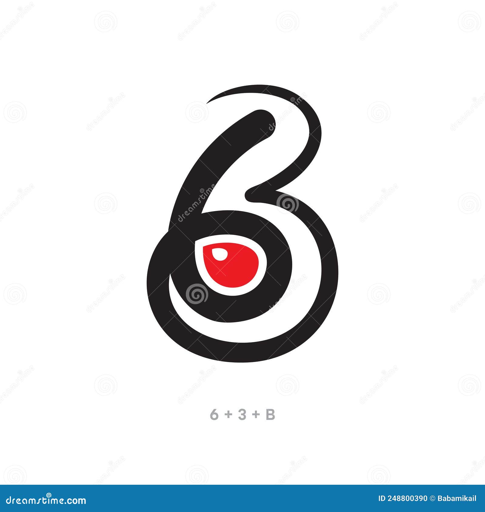 Number 6 3 B Logo Vector Illustration Design Stock Vector ...