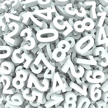 Number Background 3D Numbers in Disarray Stock Illustration ...