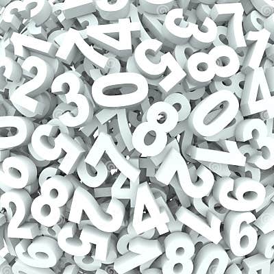 Number Background 3D Numbers in Disarray Stock Illustration ...