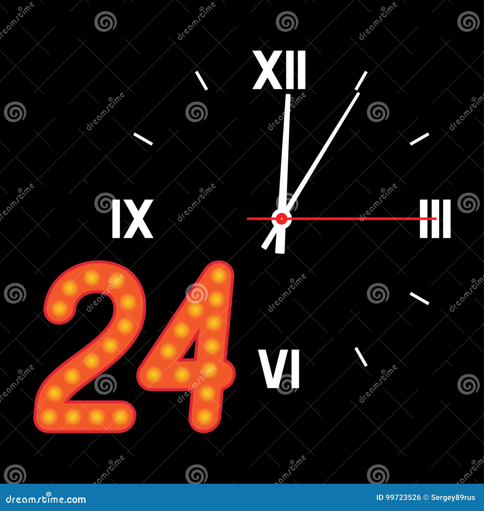 Number 24 on the Background of the Dial. Stock Vector - Illustration of ...