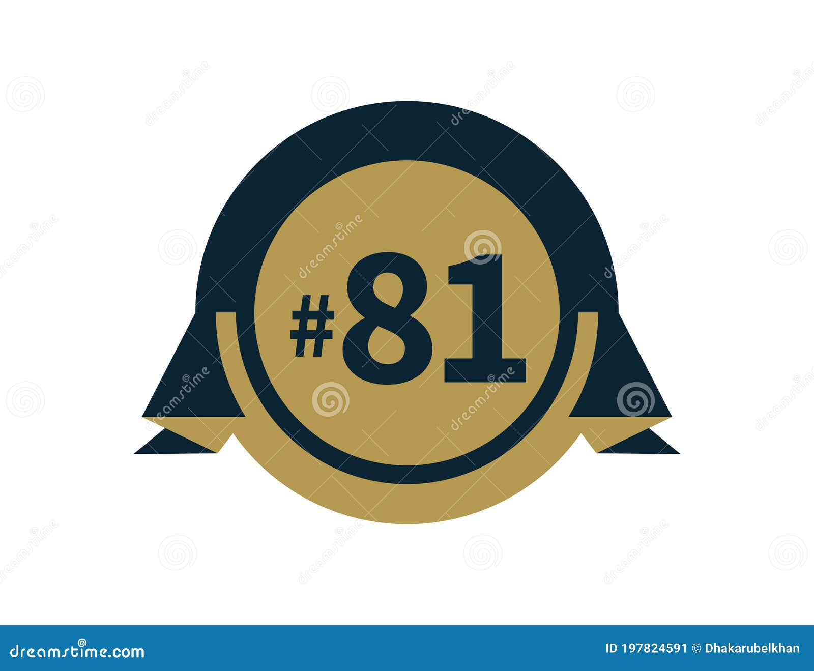 Number 81 or #81 Badge Design Stock Vector - Illustration of font ...