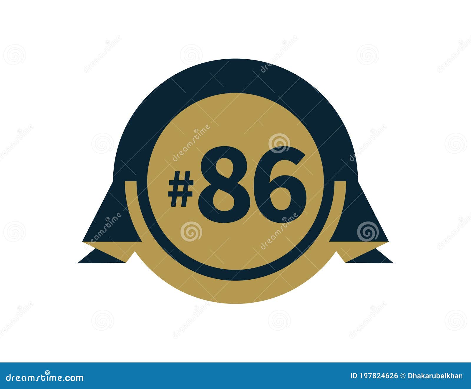 Number 86 or #86 Badge Design Stock Vector - Illustration of element ...