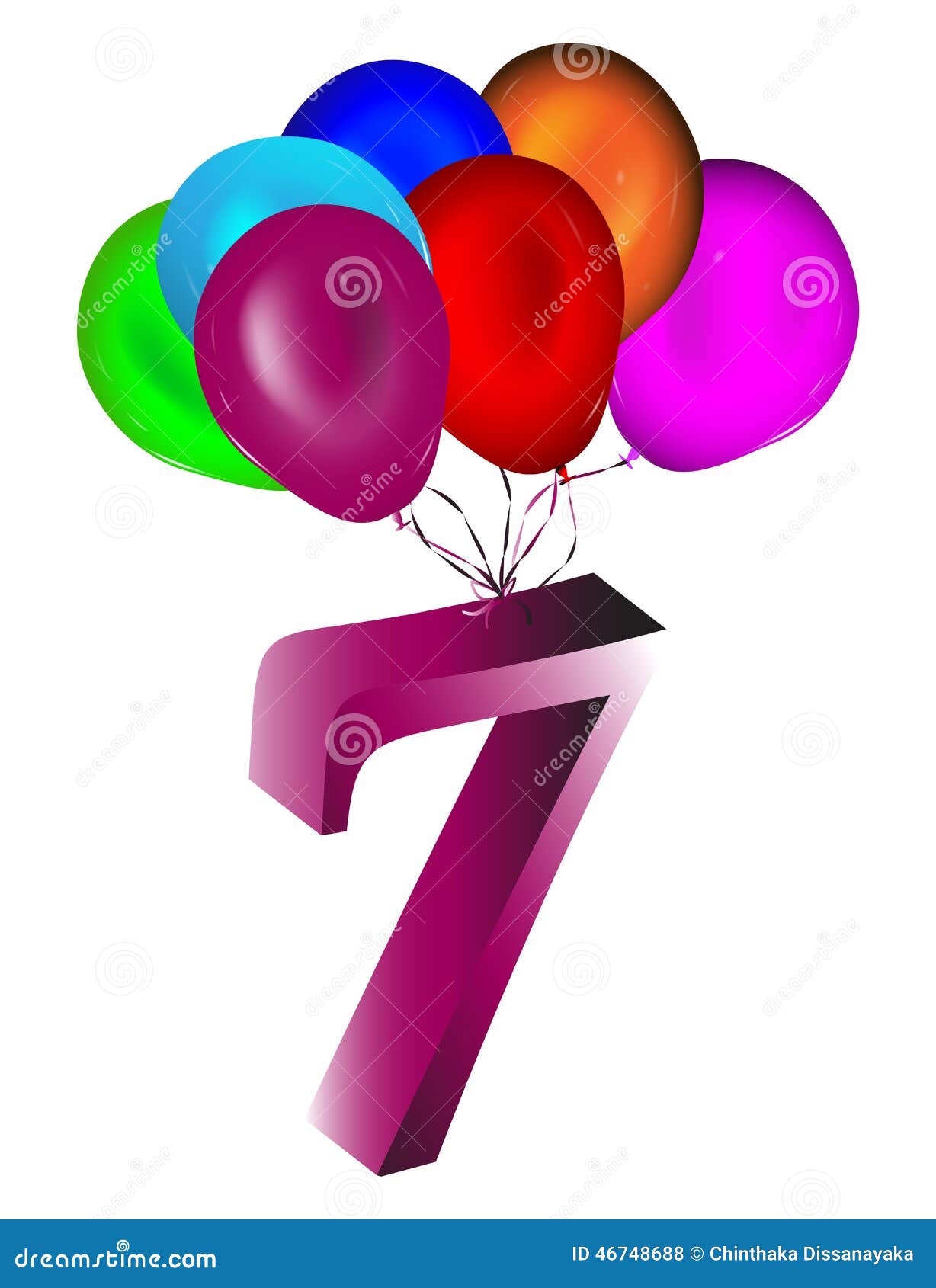 Number balloon stock illustration. Illustration of symbol - 46748688
