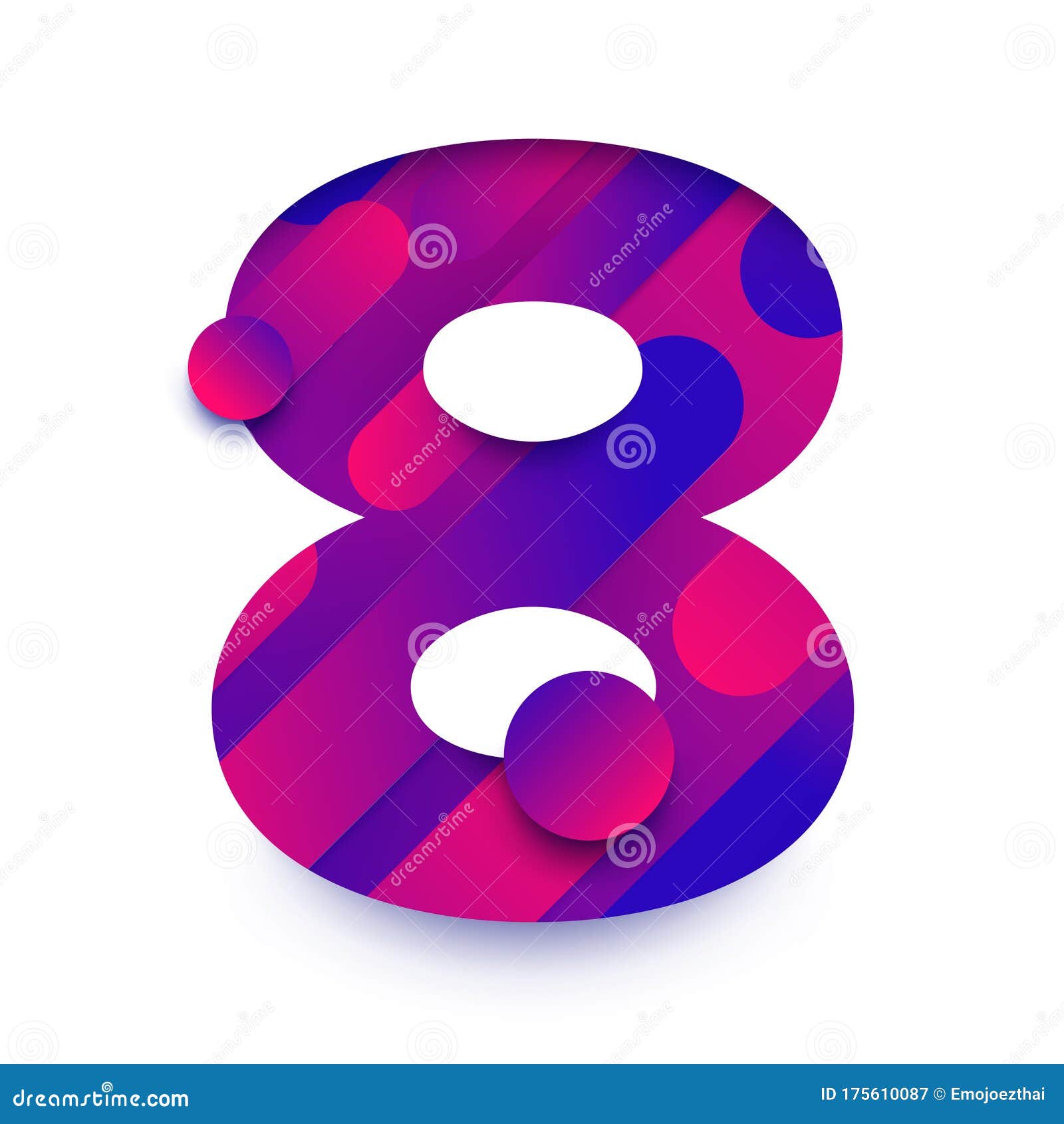 Number BG Gradients 8 stock vector. Illustration of null - 175610087