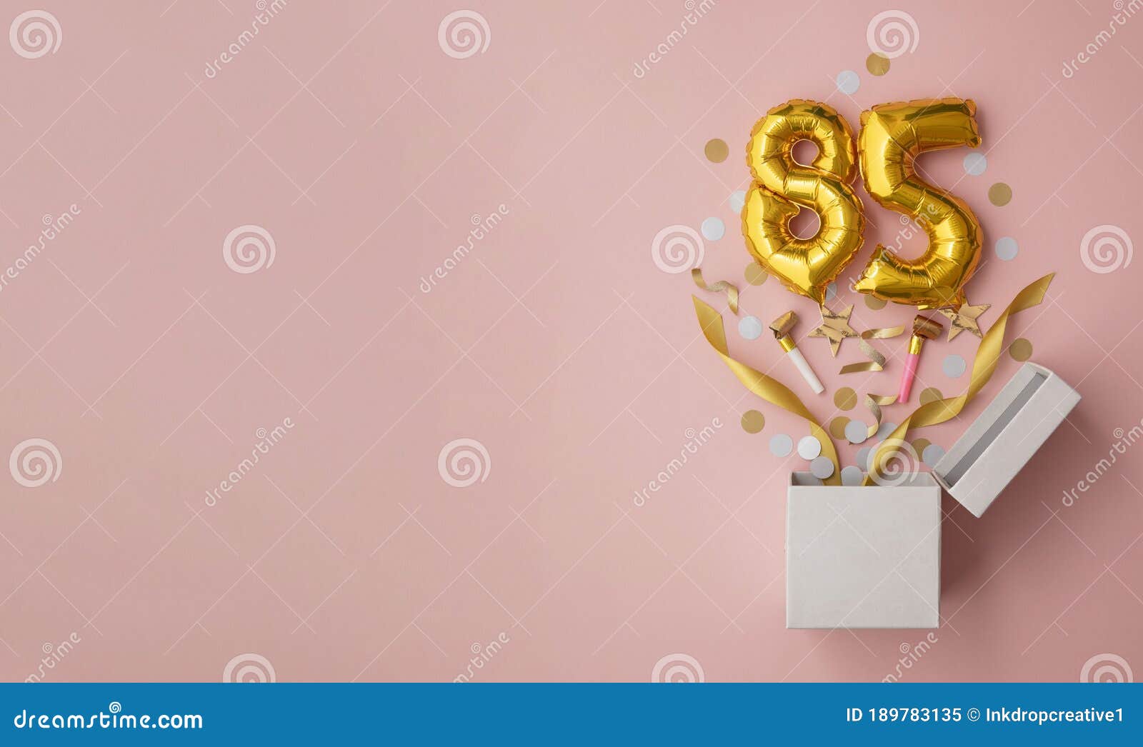 Number 85 Birthday Balloon Celebration Gift Box Lay Flat Explosion ...