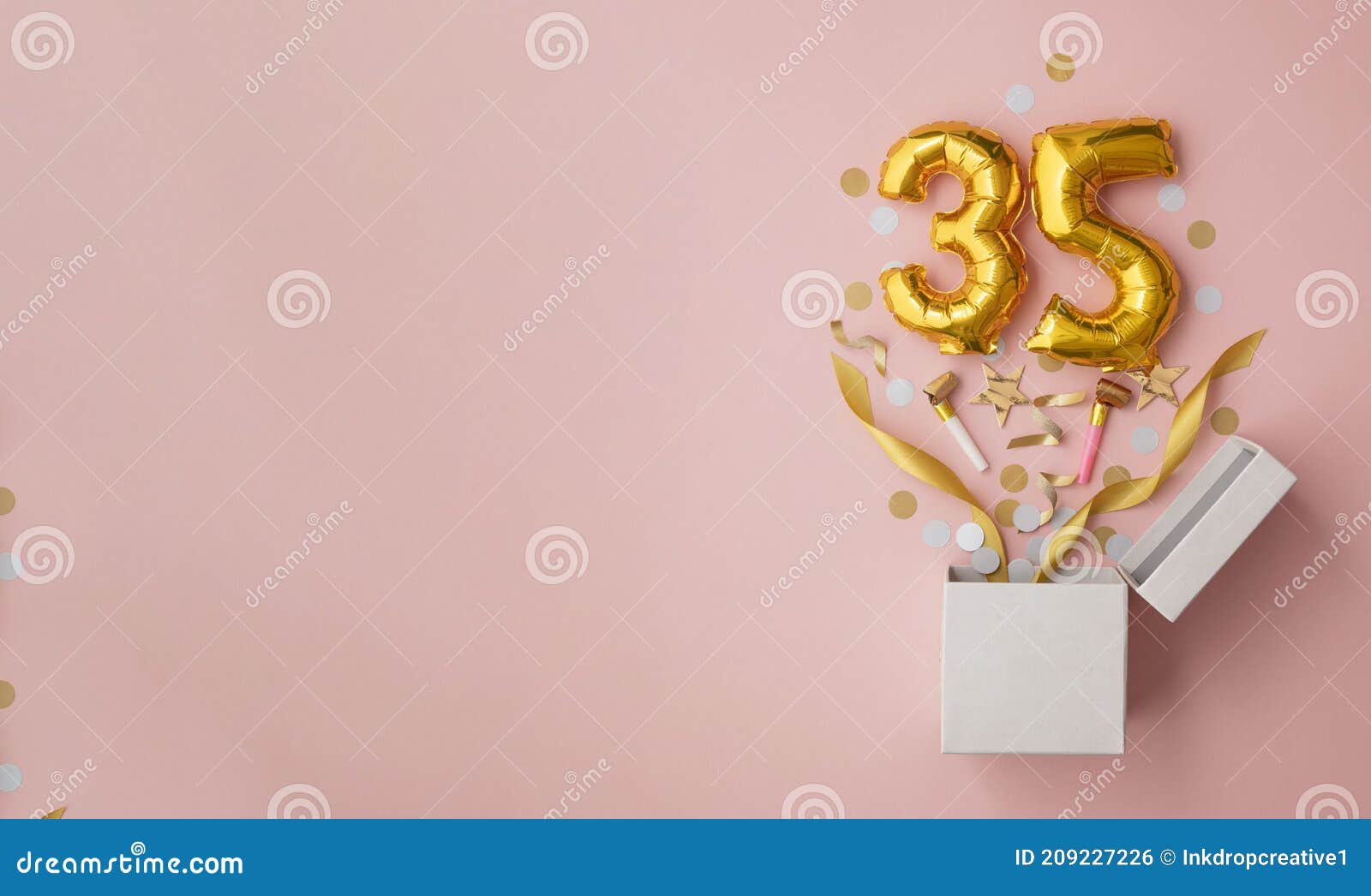 Number 35 Birthday Balloon Celebration Gift Box Lay Flat Explosion ...