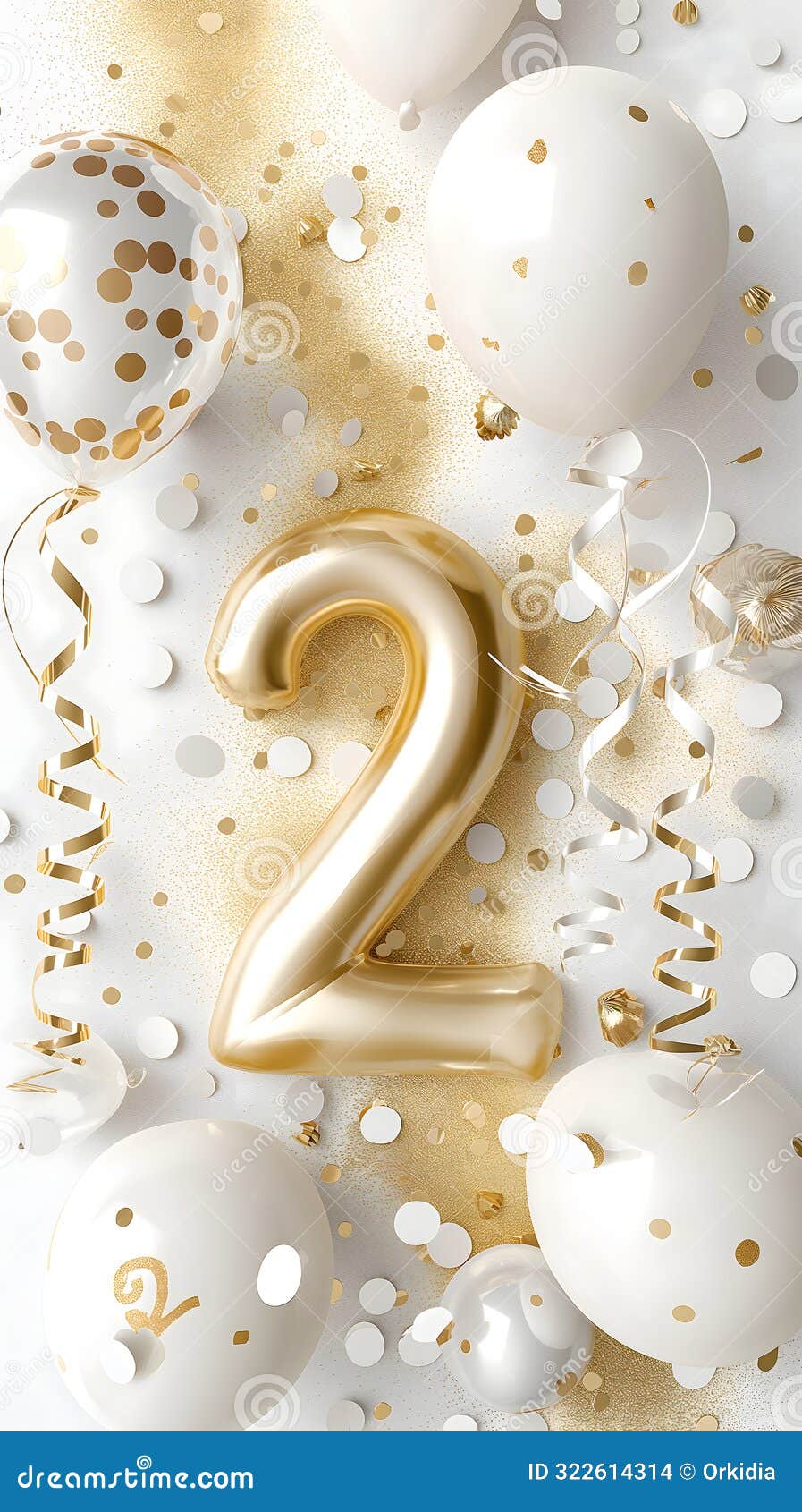 Number 2 Birthday Balloons Design Stock Illustration - Illustration of ...