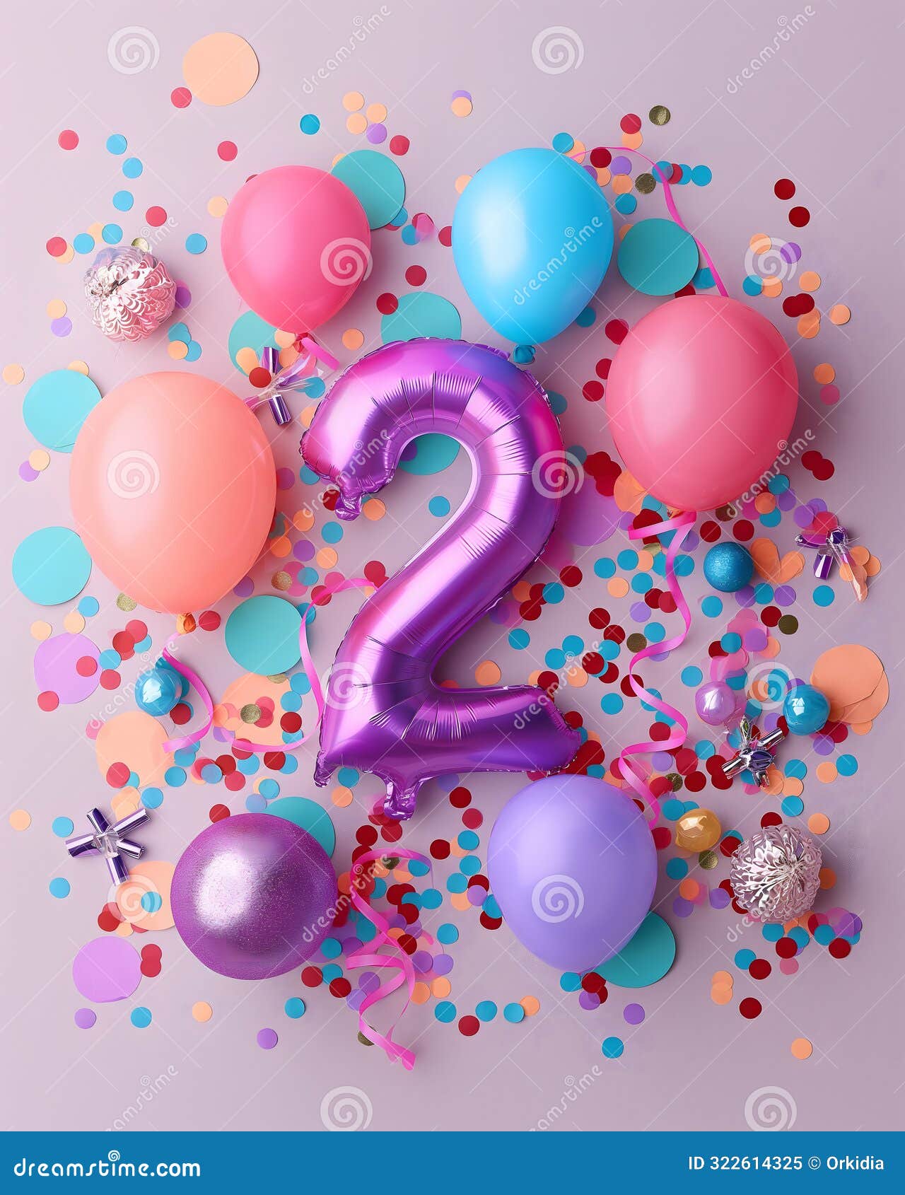 Number 2 Birthday Balloons Design Stock Illustration - Illustration of ...