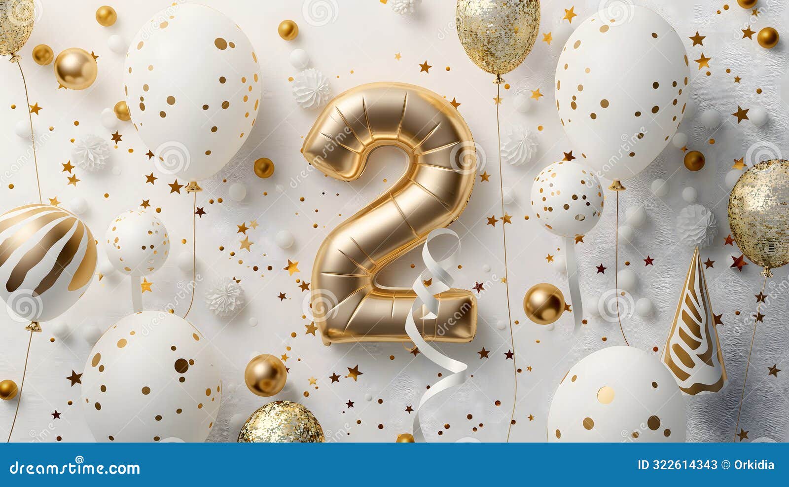 Number 2 Birthday Balloons Design Stock Illustration - Illustration of ...