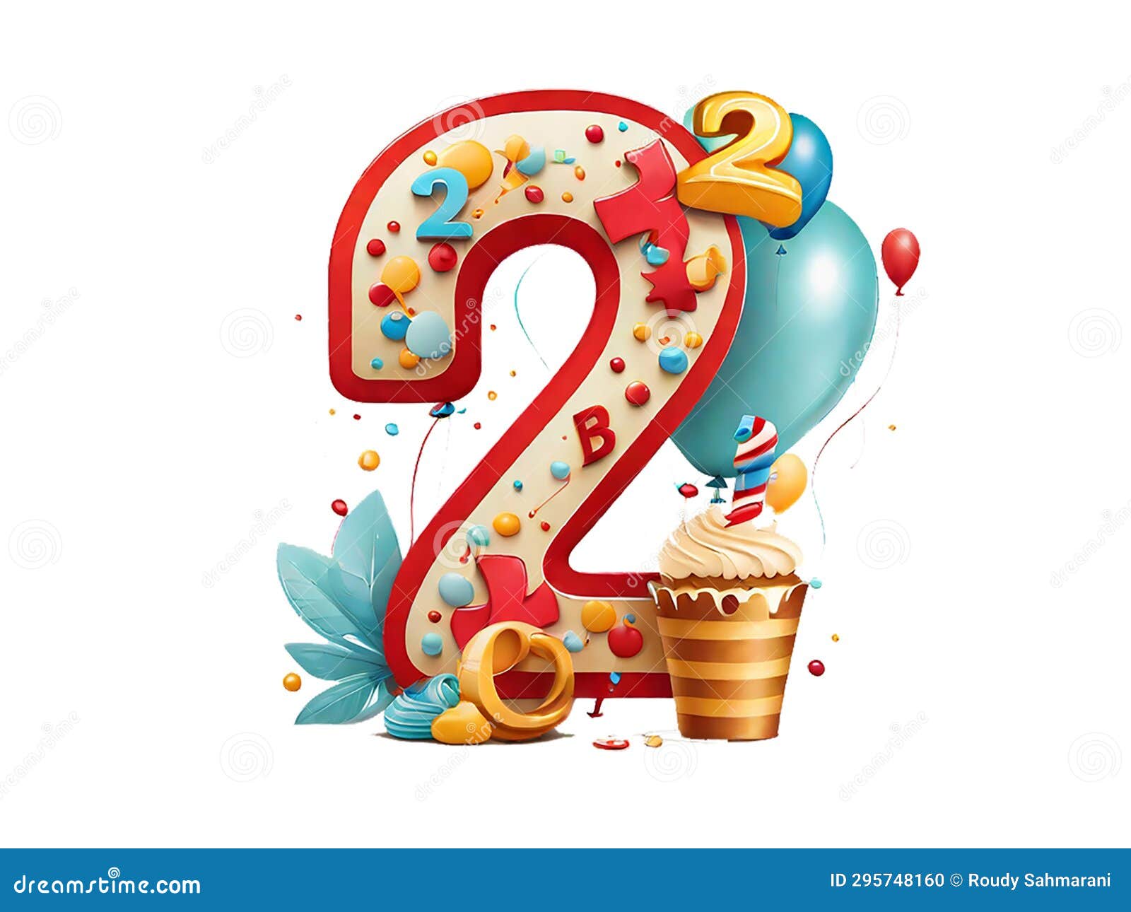 Number 2 Birthday Illustration Kids Stock Photo - Illustration of ...