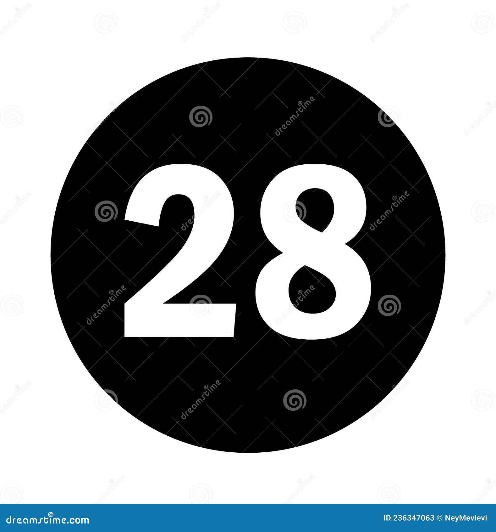 Number 28 Logo with Black Circle Background Stock Vector - Illustration ...