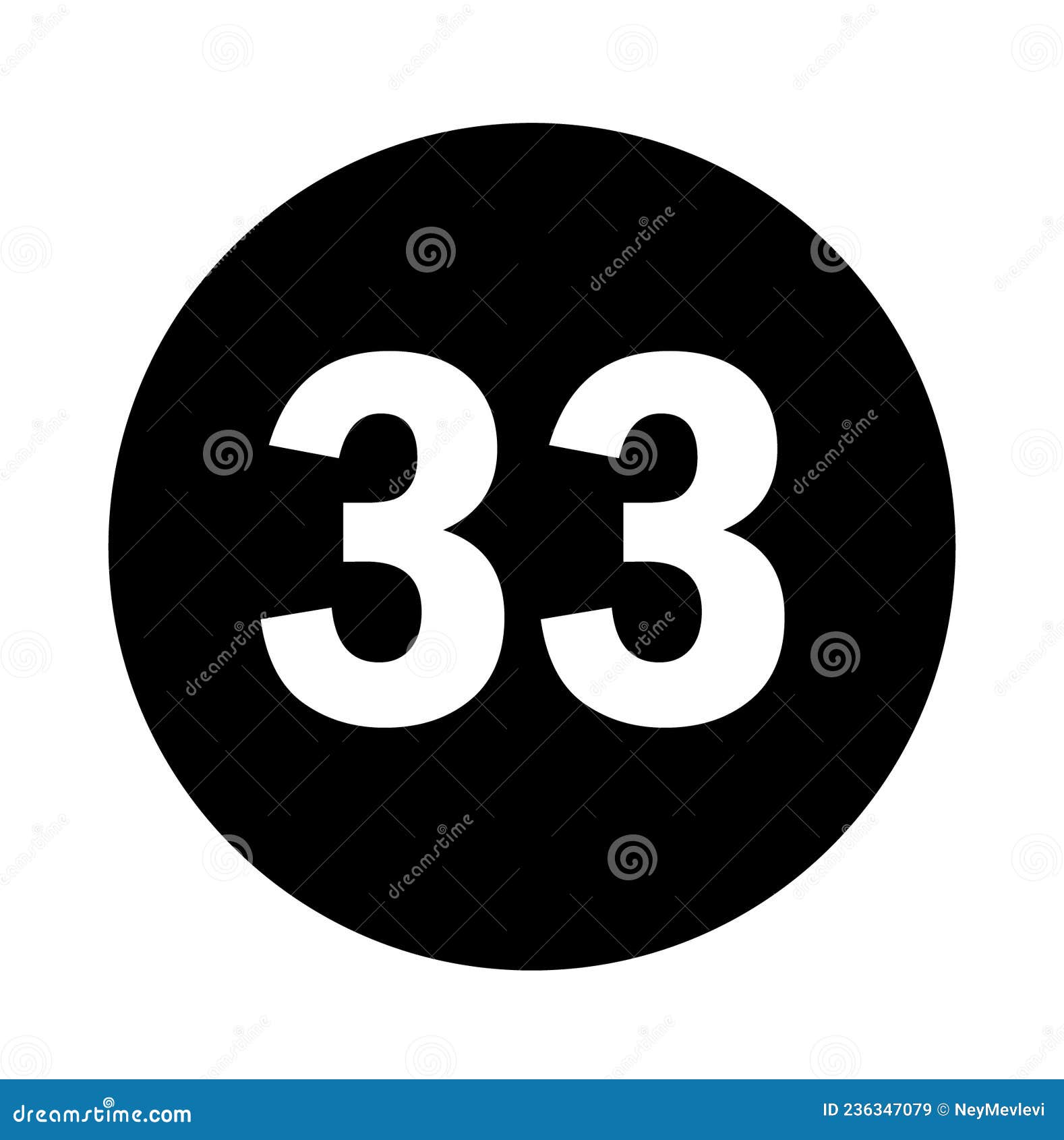 Number 33 Logo with Black Circle Background Stock Vector - Illustration ...