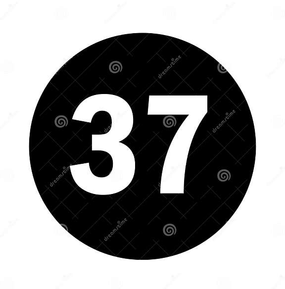 Number 37 Logo with Black Circle Background Stock Vector - Illustration ...