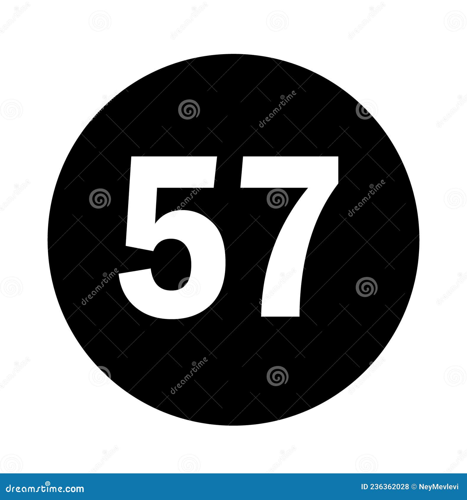 Number 57 Logo with Black Circle Background Stock Vector - Illustration ...