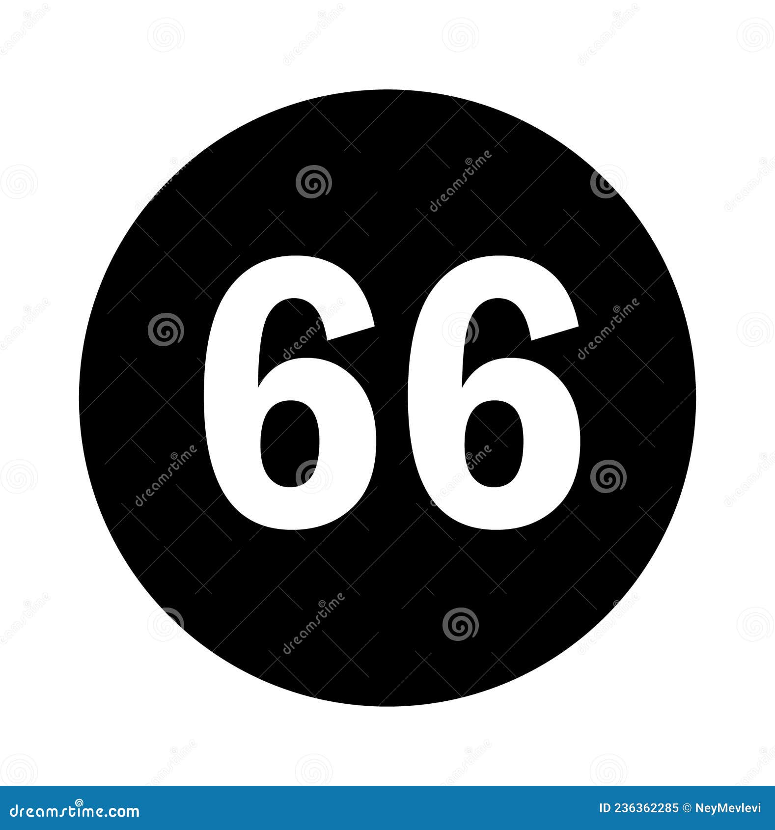Number 66 Logo with Black Circle Background Stock Vector - Illustration ...