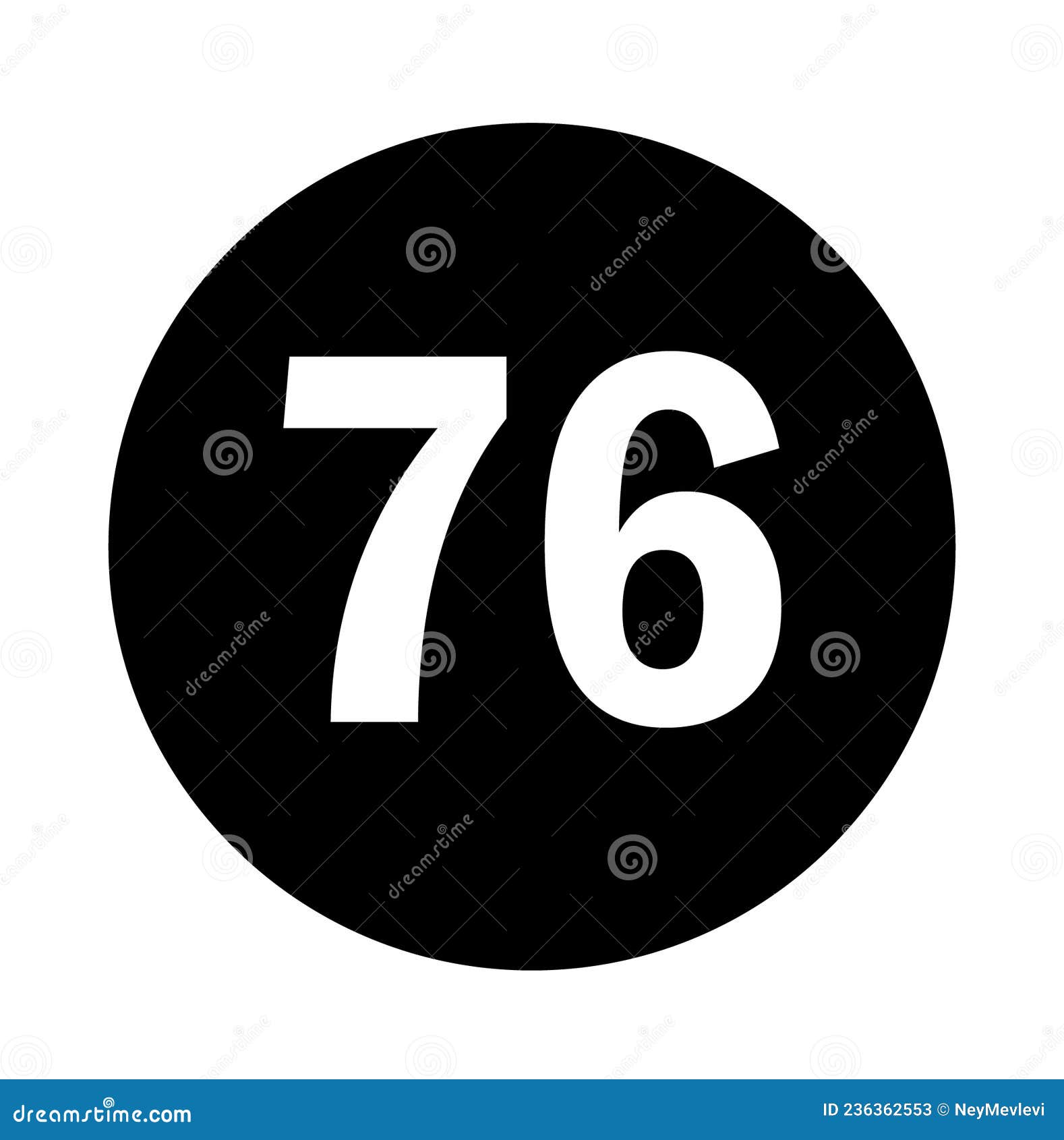 Number 76 Logo with Black Circle Background Stock Vector - Illustration ...