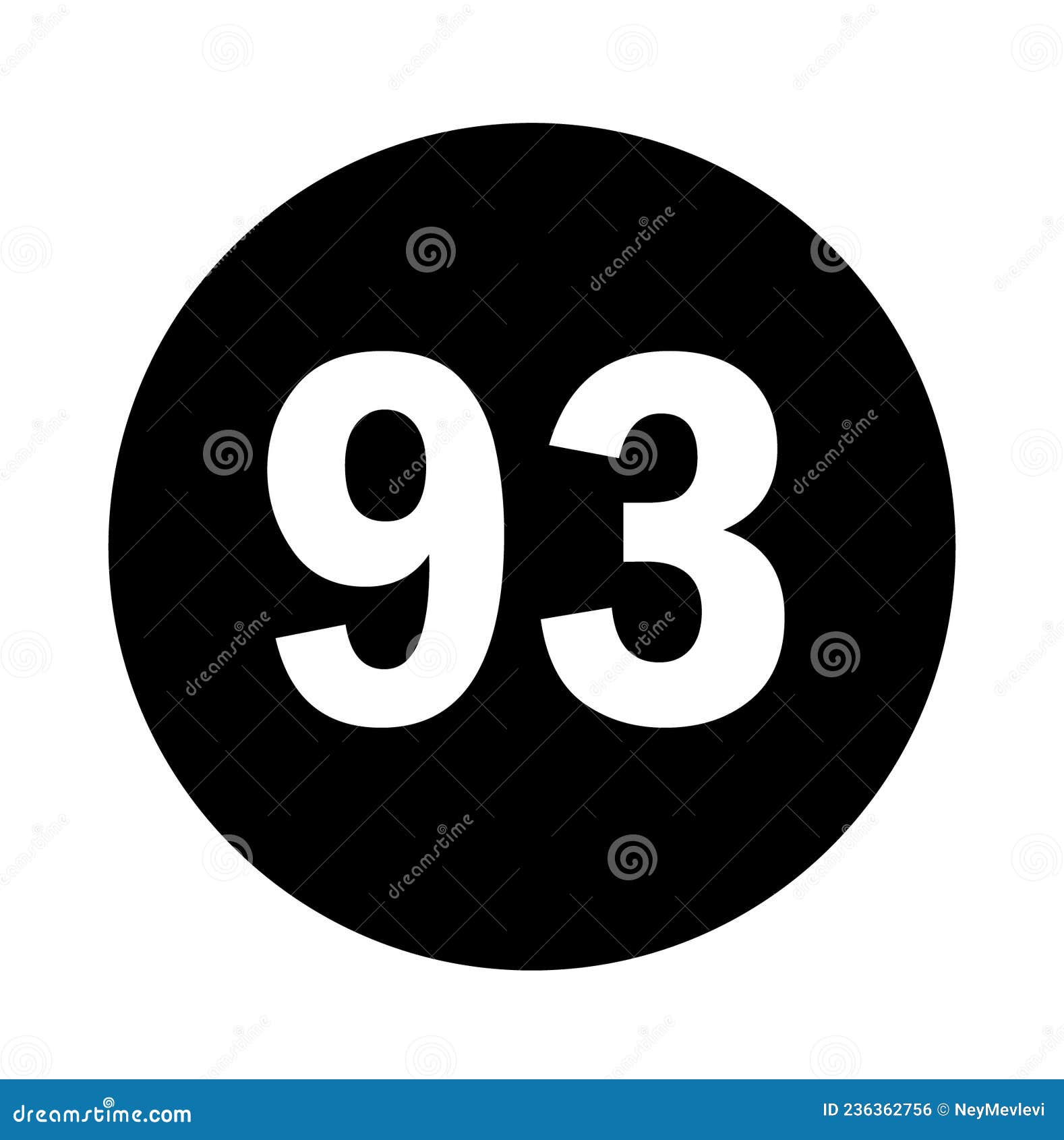 Number 93 Logo with Black Circle Background Stock Vector - Illustration ...