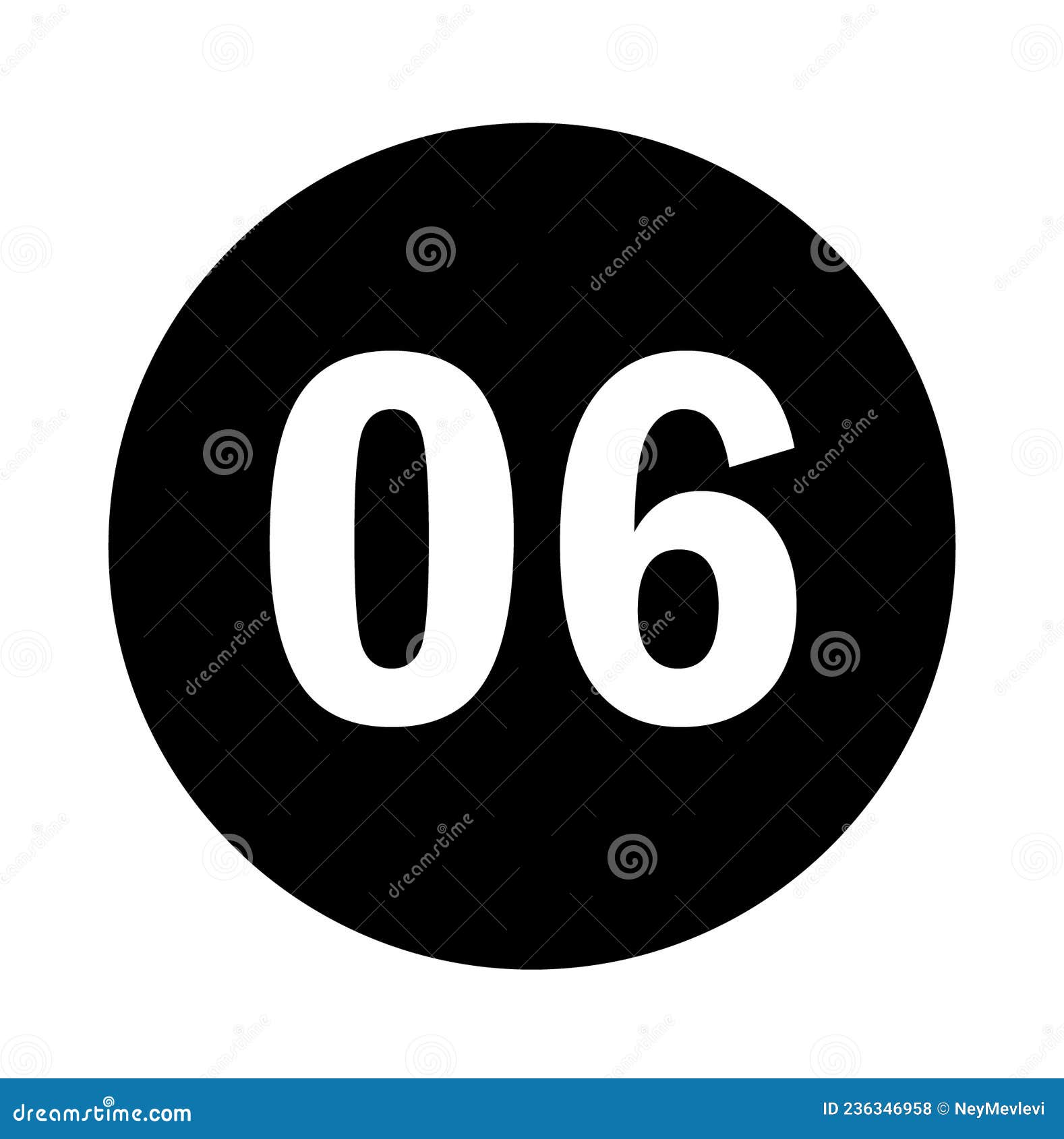Number 06 Logo with Black Circle Background Stock Vector - Illustration ...