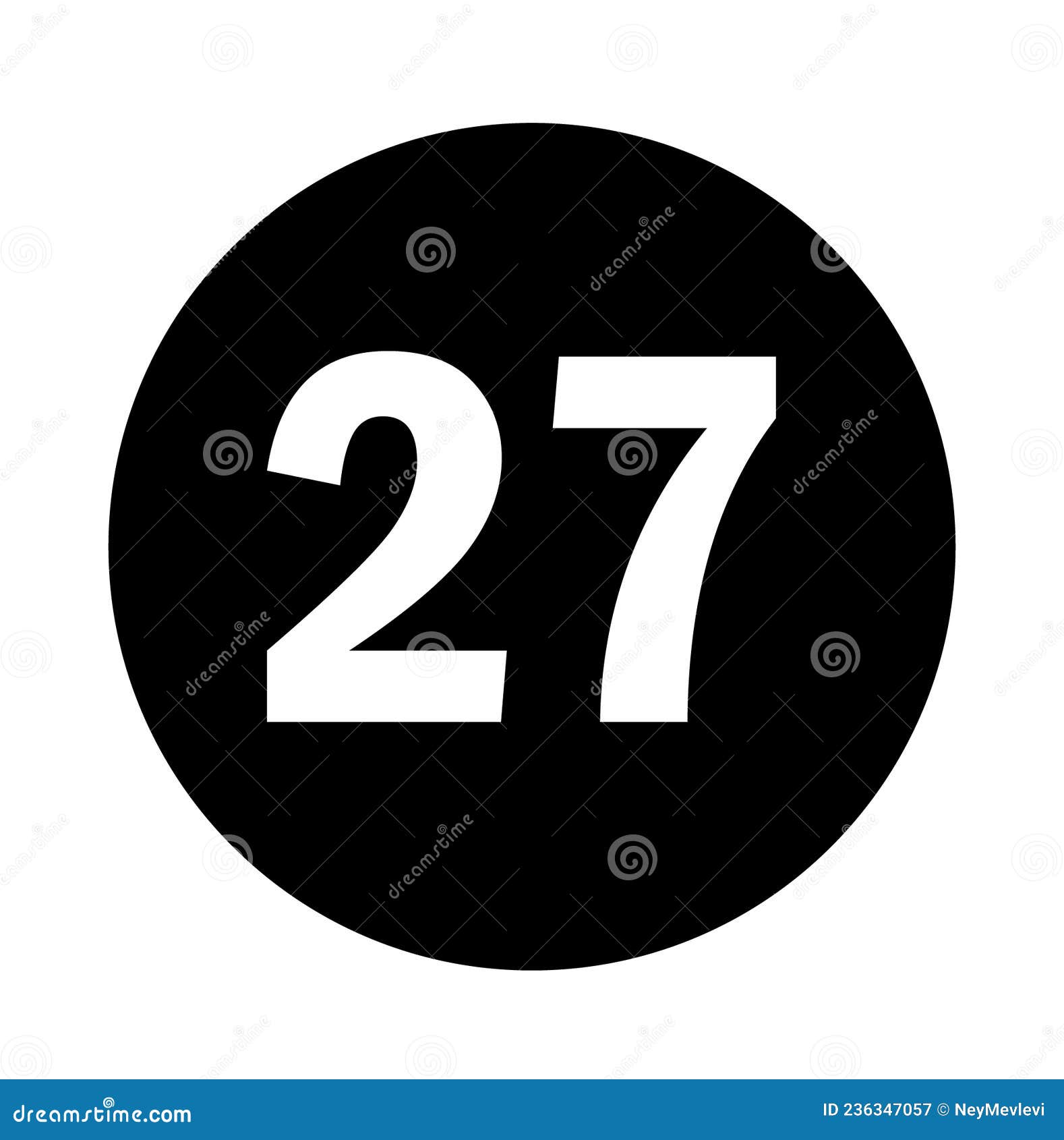 Number 27 Logo with Black Circle Background Stock Vector - Illustration ...