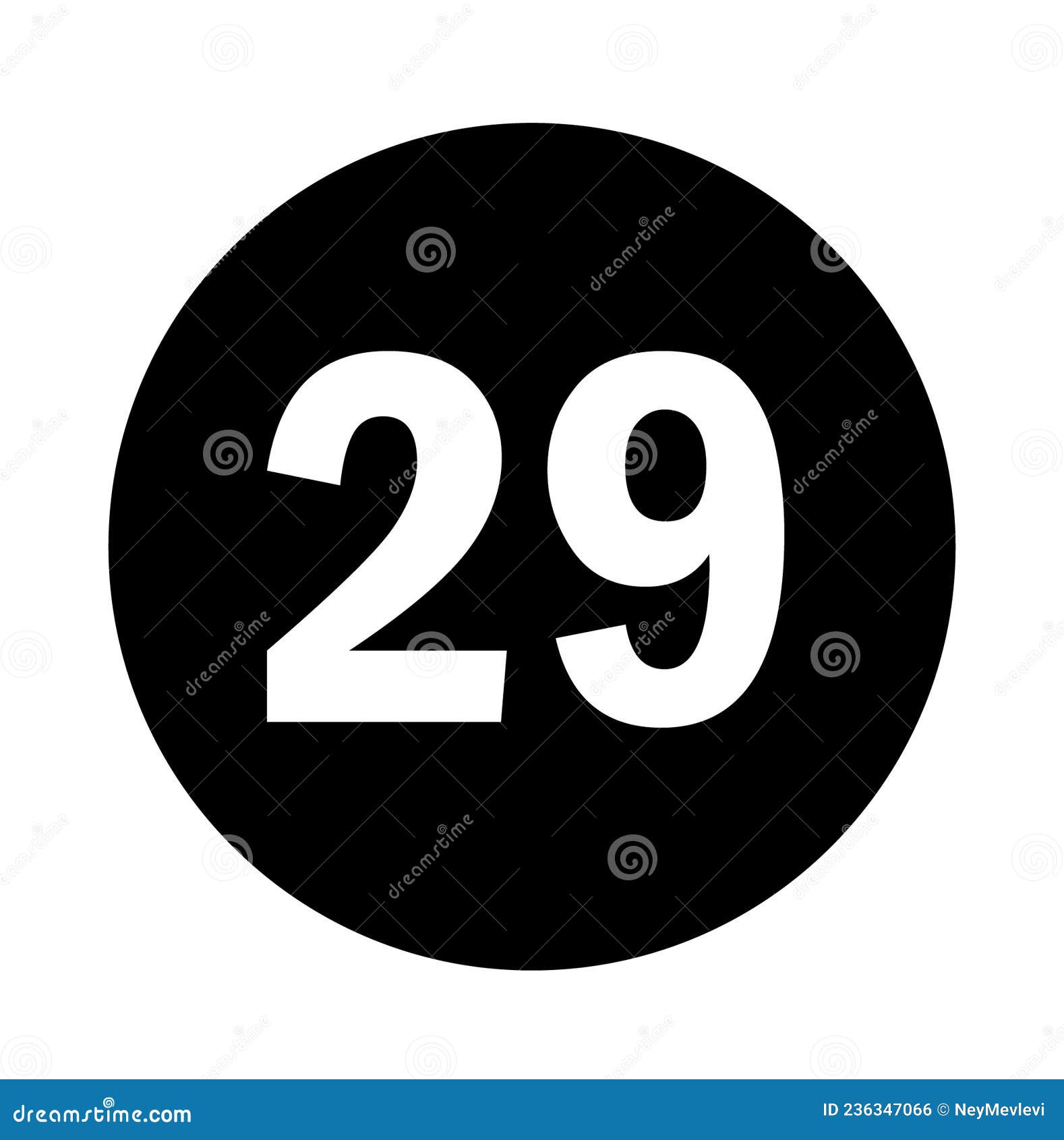 Number 29 Logo with Black Circle Background Stock Vector - Illustration ...