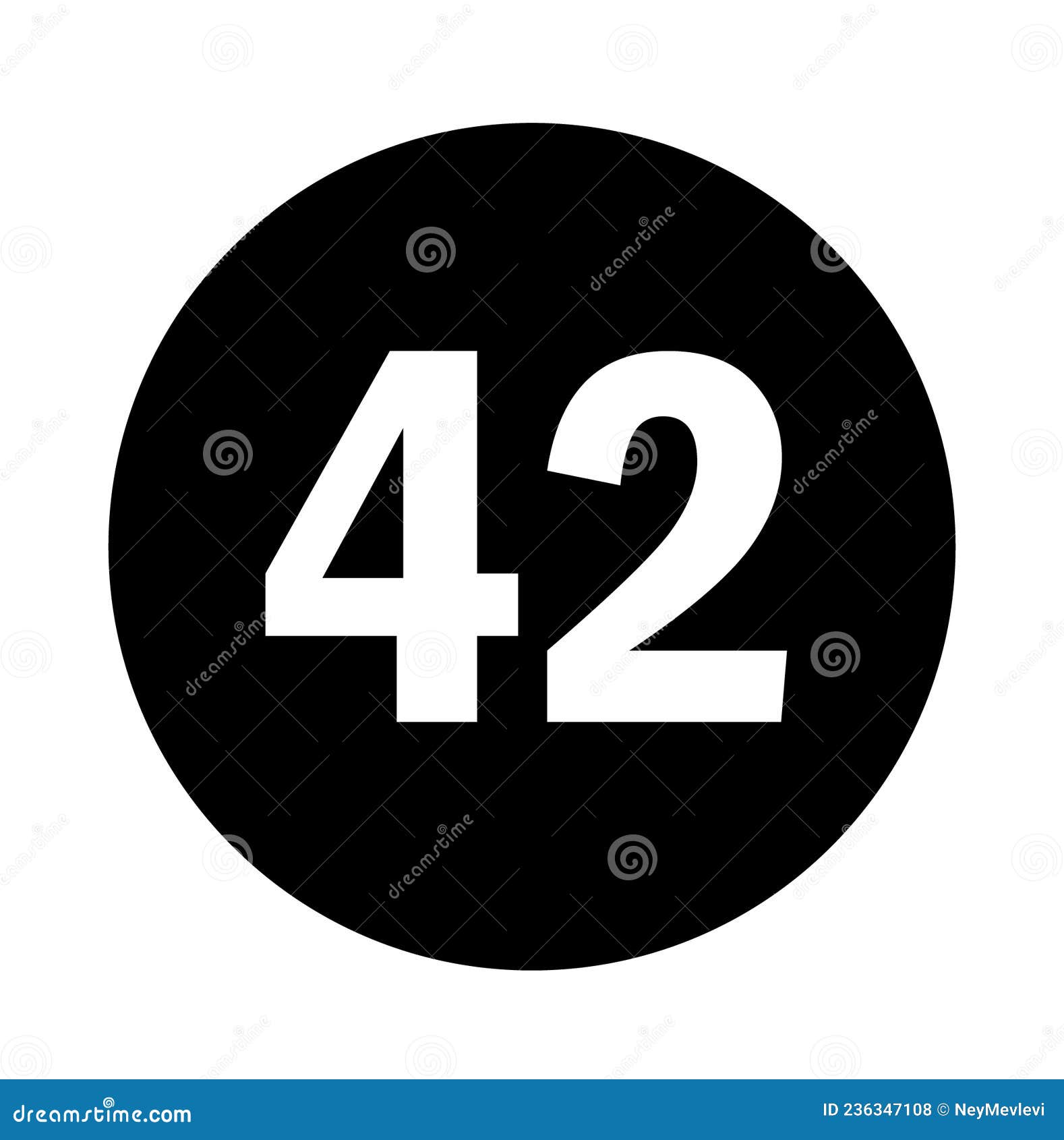 Number 42 Logo with Black Circle Background Stock Vector - Illustration ...