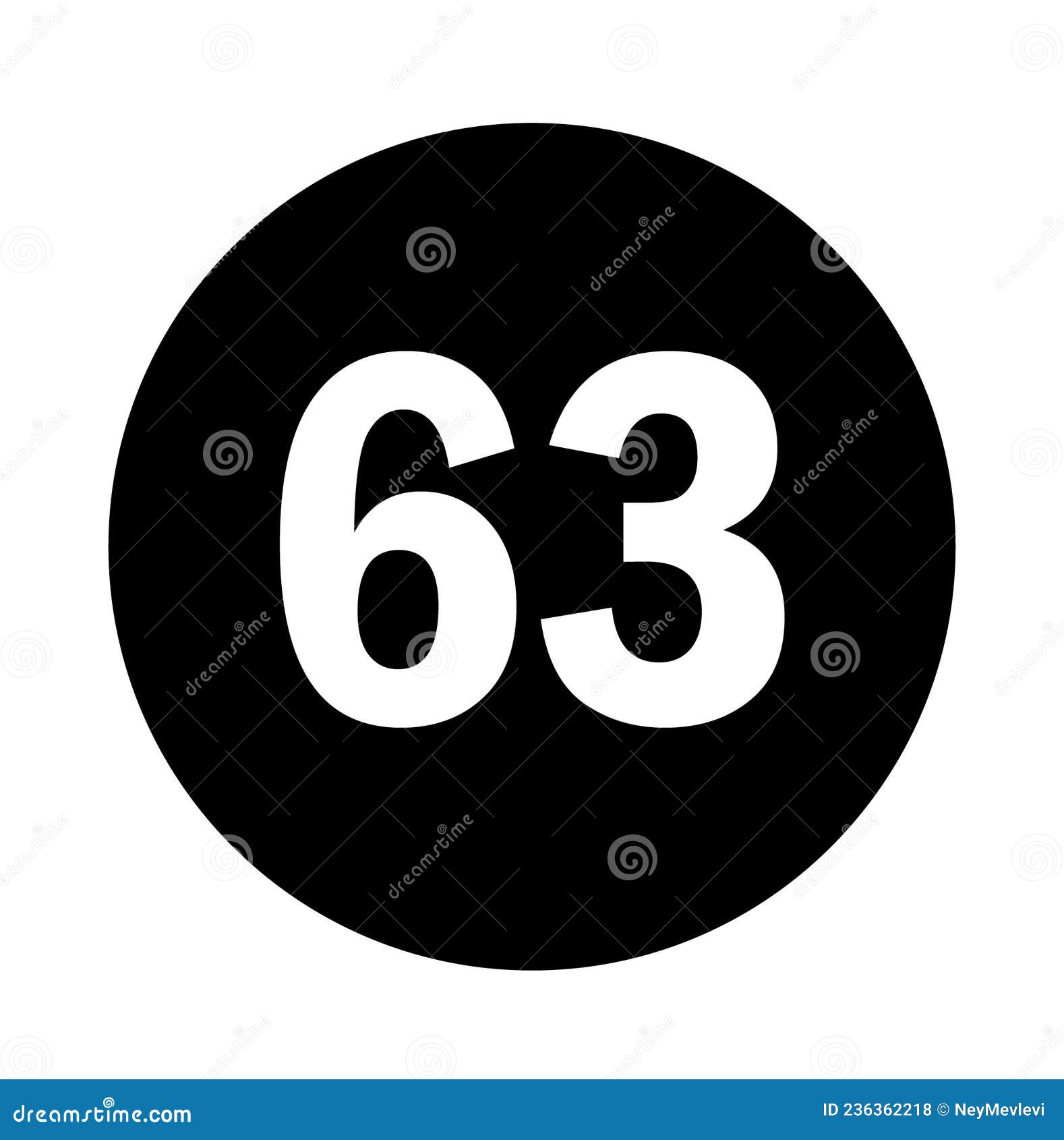 Number 63 Logo with Black Circle Background Stock Vector - Illustration ...
