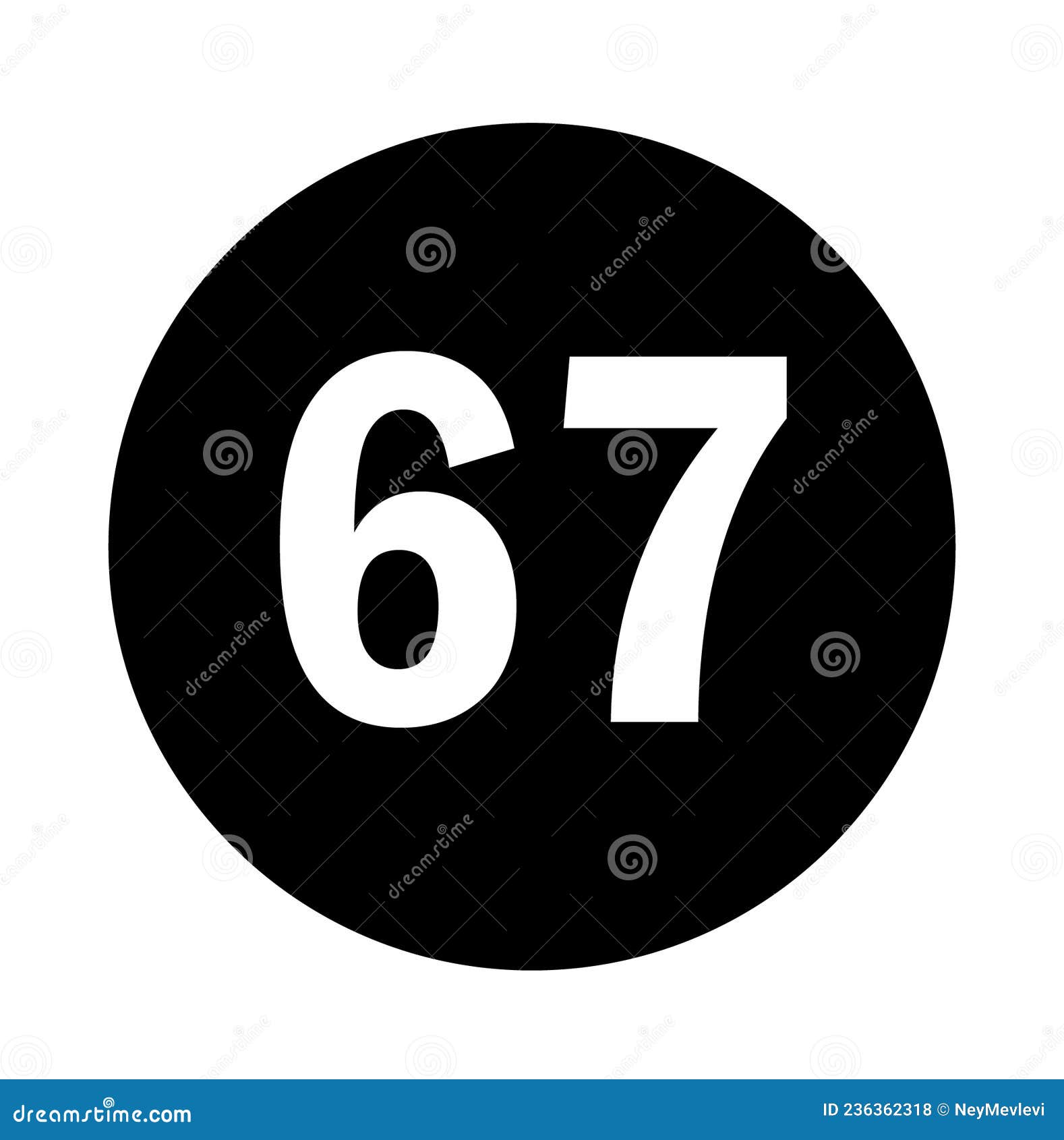 Number 67 Logo with Black Circle Background Stock Vector - Illustration ...