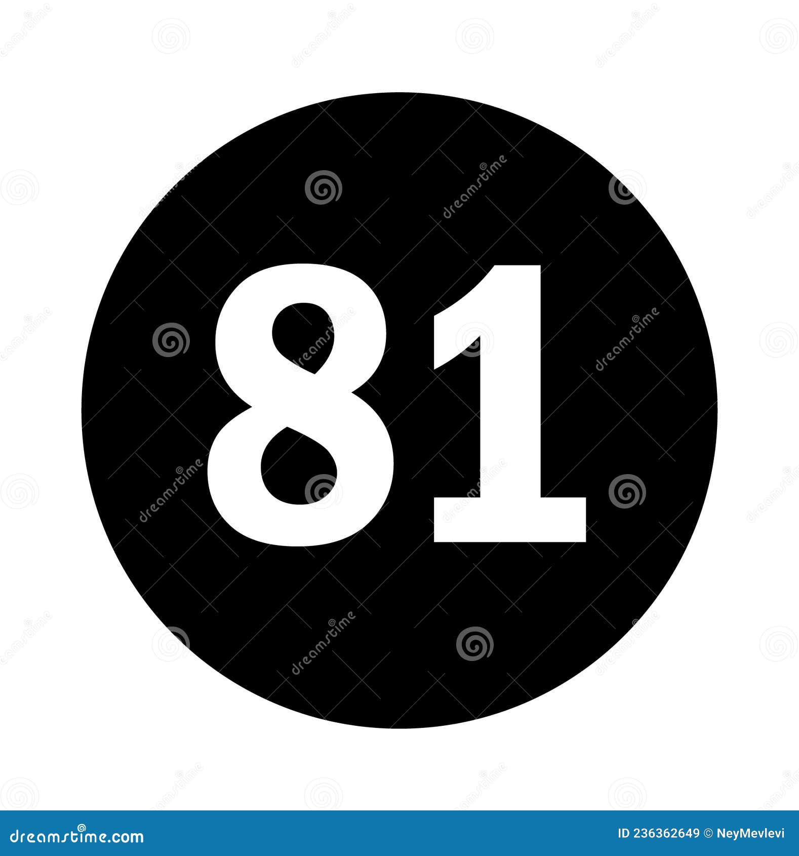 Number 81 Logo with Black Circle Background Stock Vector - Illustration ...