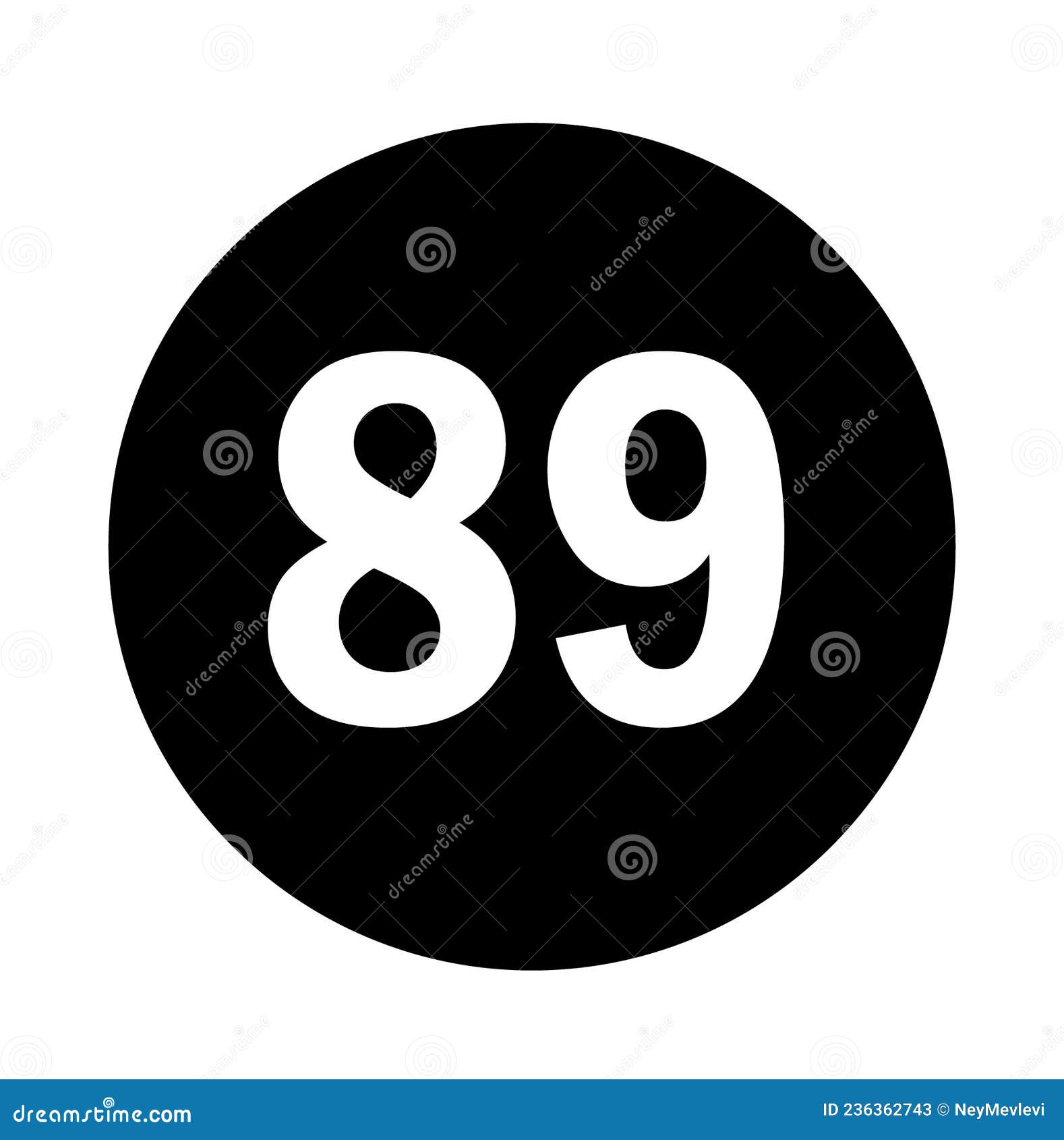 Number 89 Logo with Black Circle Background Stock Vector - Illustration ...