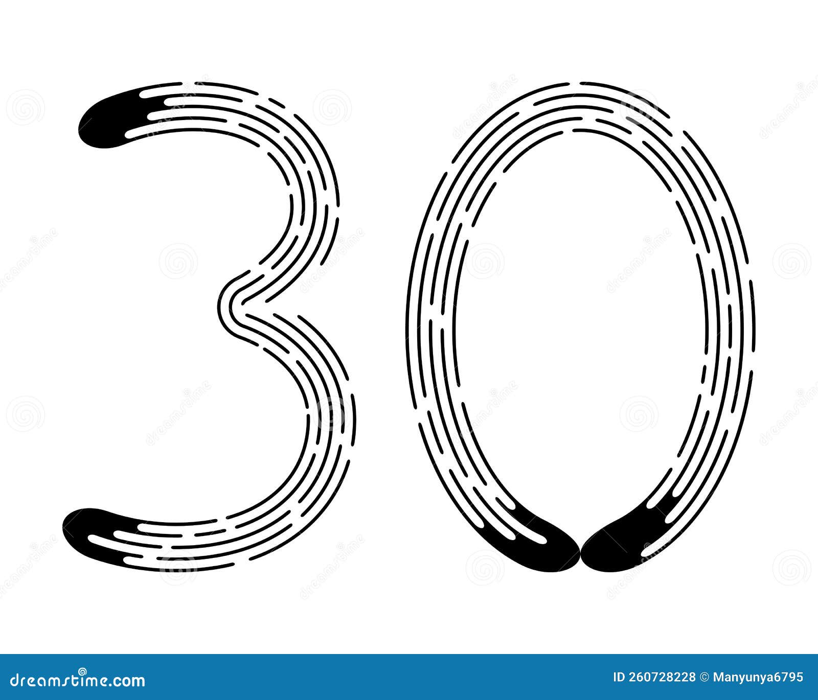 Number Thirty Black Dots Stock Illustrations – 16 Number Thirty Black ...