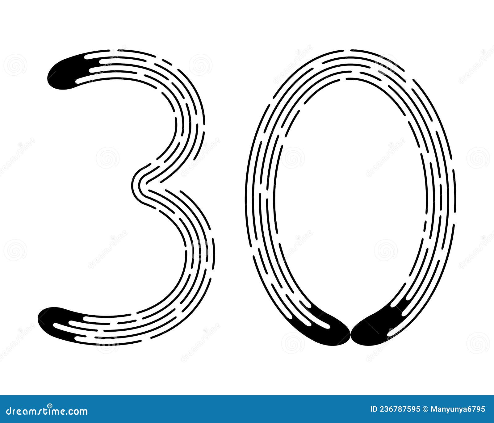 Number Thirty Black Dots Stock Illustrations – 13 Number Thirty Black ...