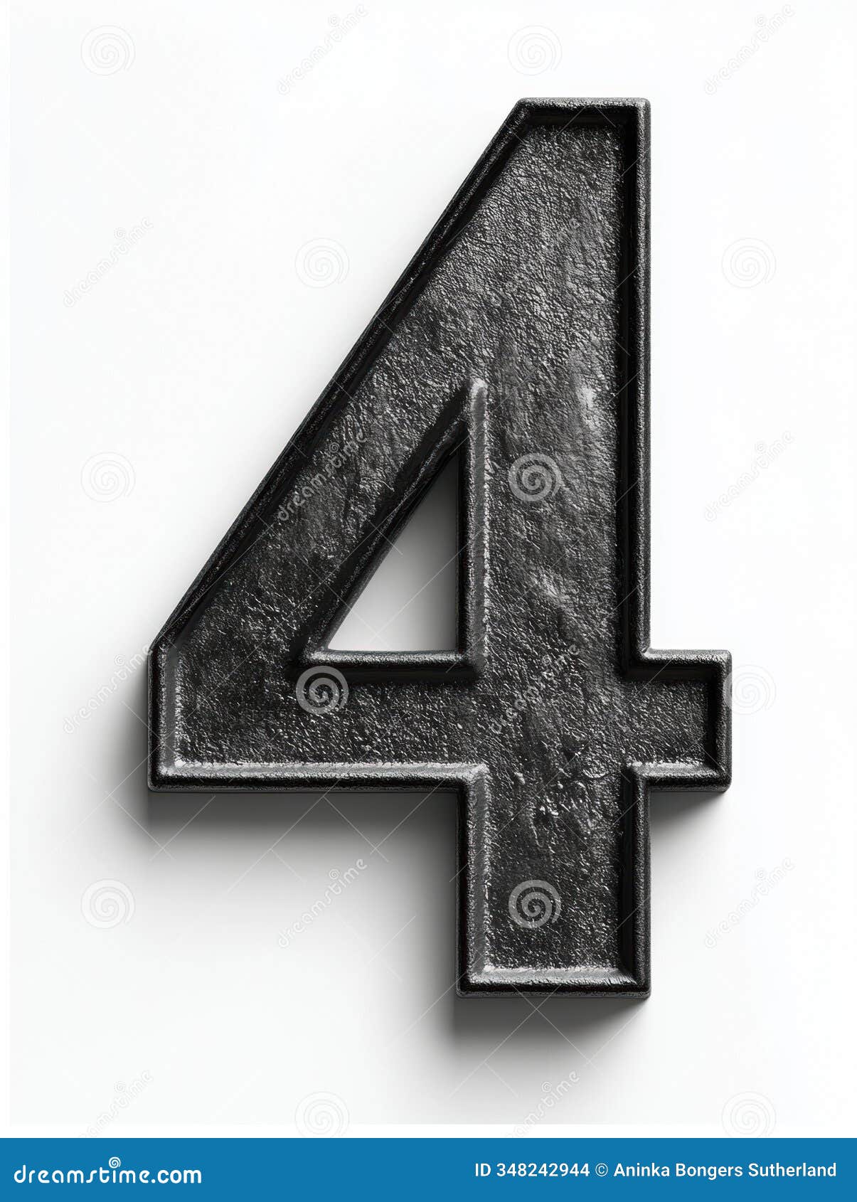 The Number 4 is Black and Has a Rough Texture Stock Illustration ...
