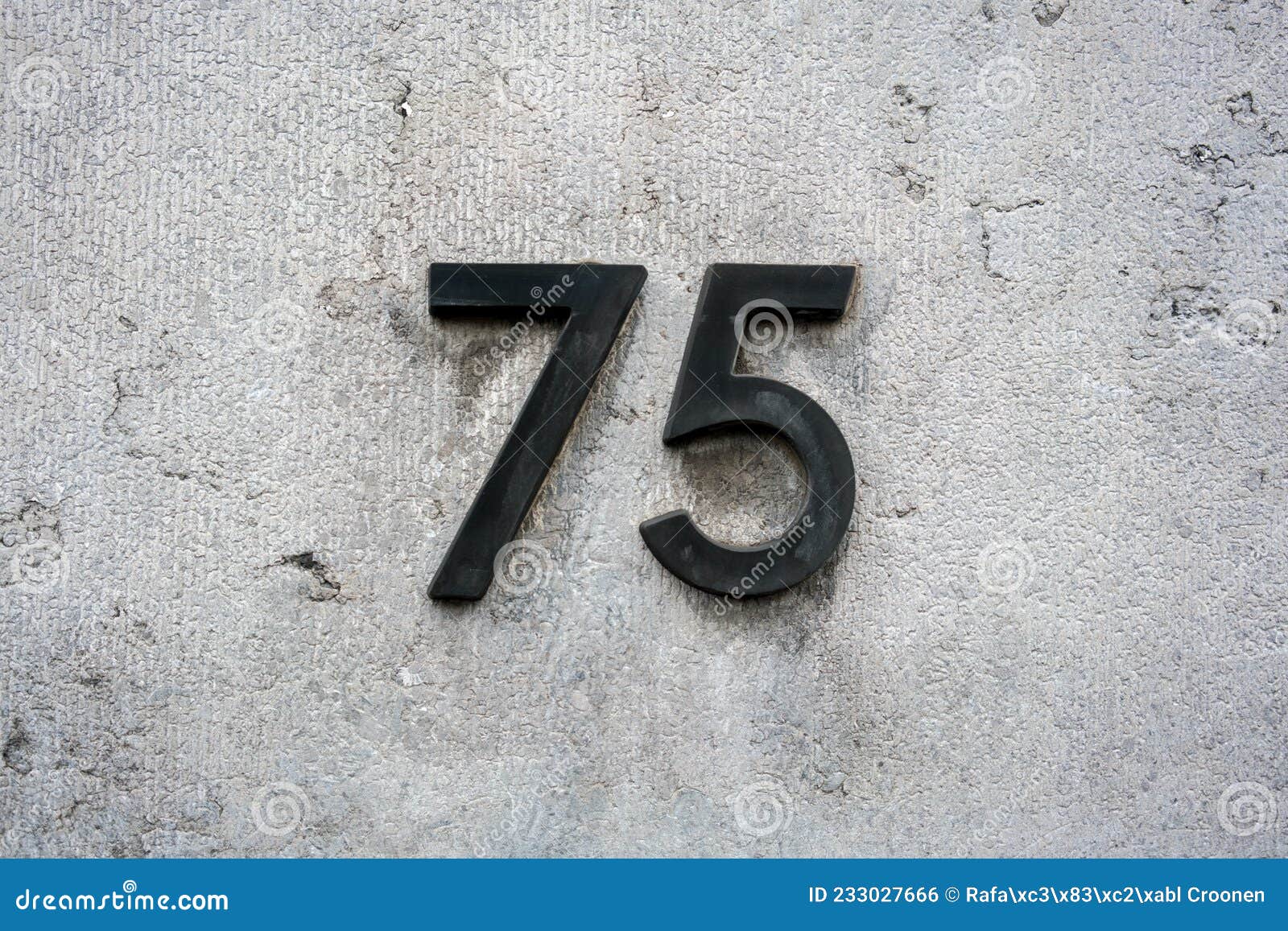House Number 75 stock photo. Image of outdoors, plastic - 233027666