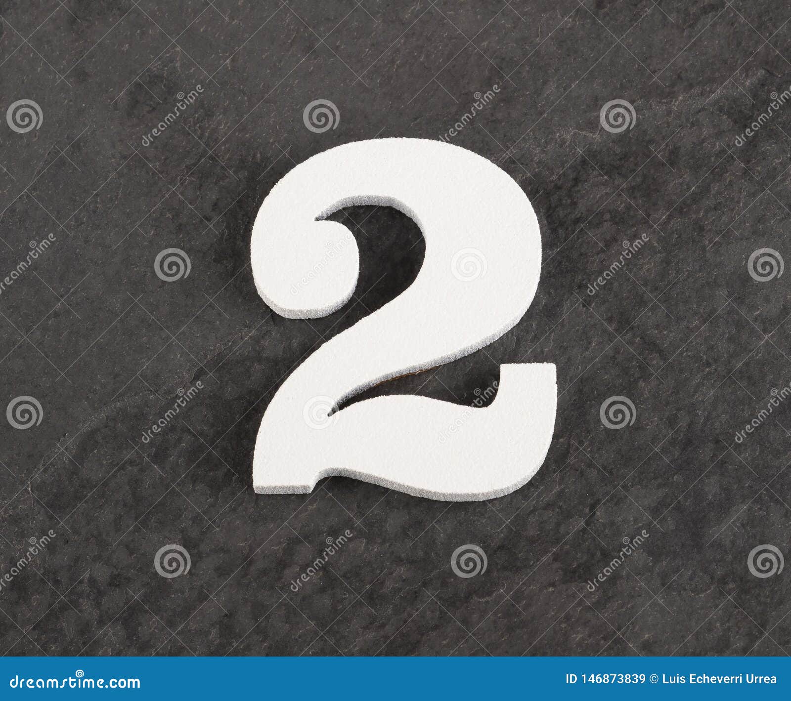 Number 2 - Blank Figure on Gray Background. Top View Stock Illustration ...