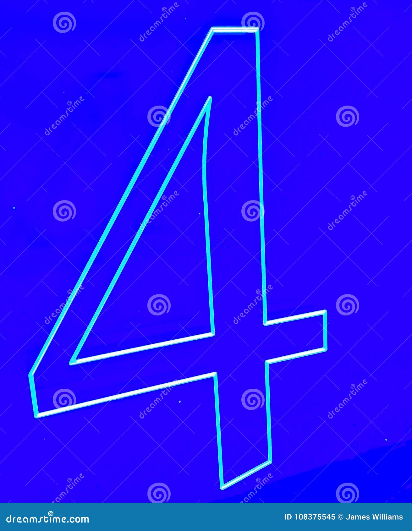 Number 4 stock illustration. Illustration of blue, lighted - 108375545