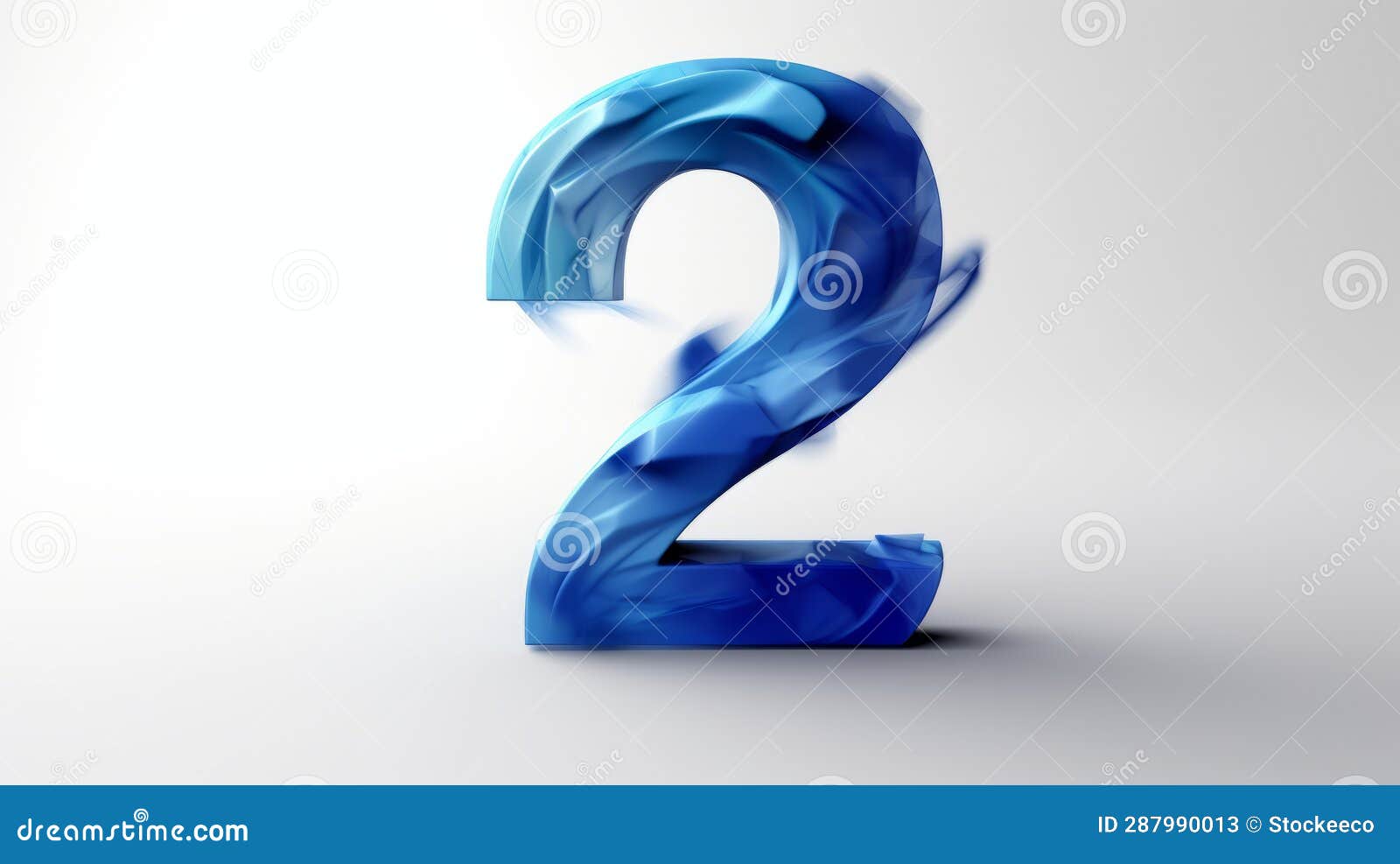 Expressive 3d Rendering of Number 2 with Blue Color Stock Illustration ...