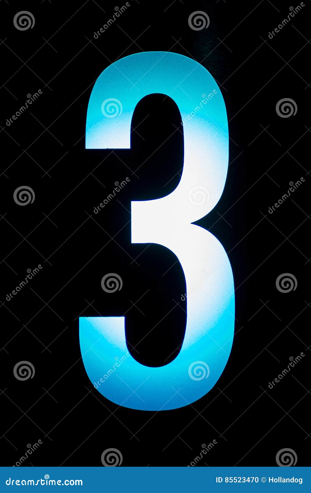 Number 3 in blue gredient stock photo. Image of number - 85523470