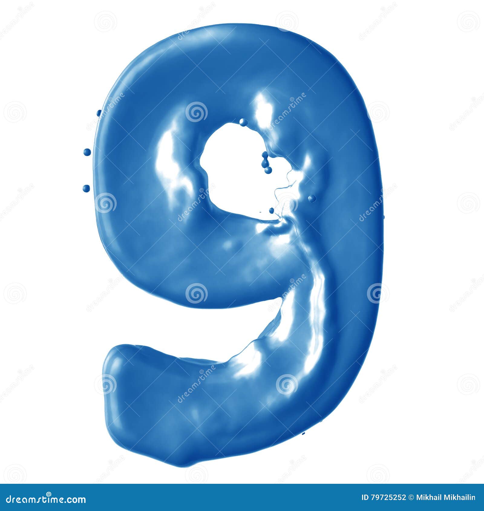 Number 9 blue milk stock photo. Image of nine, numeral - 79725252