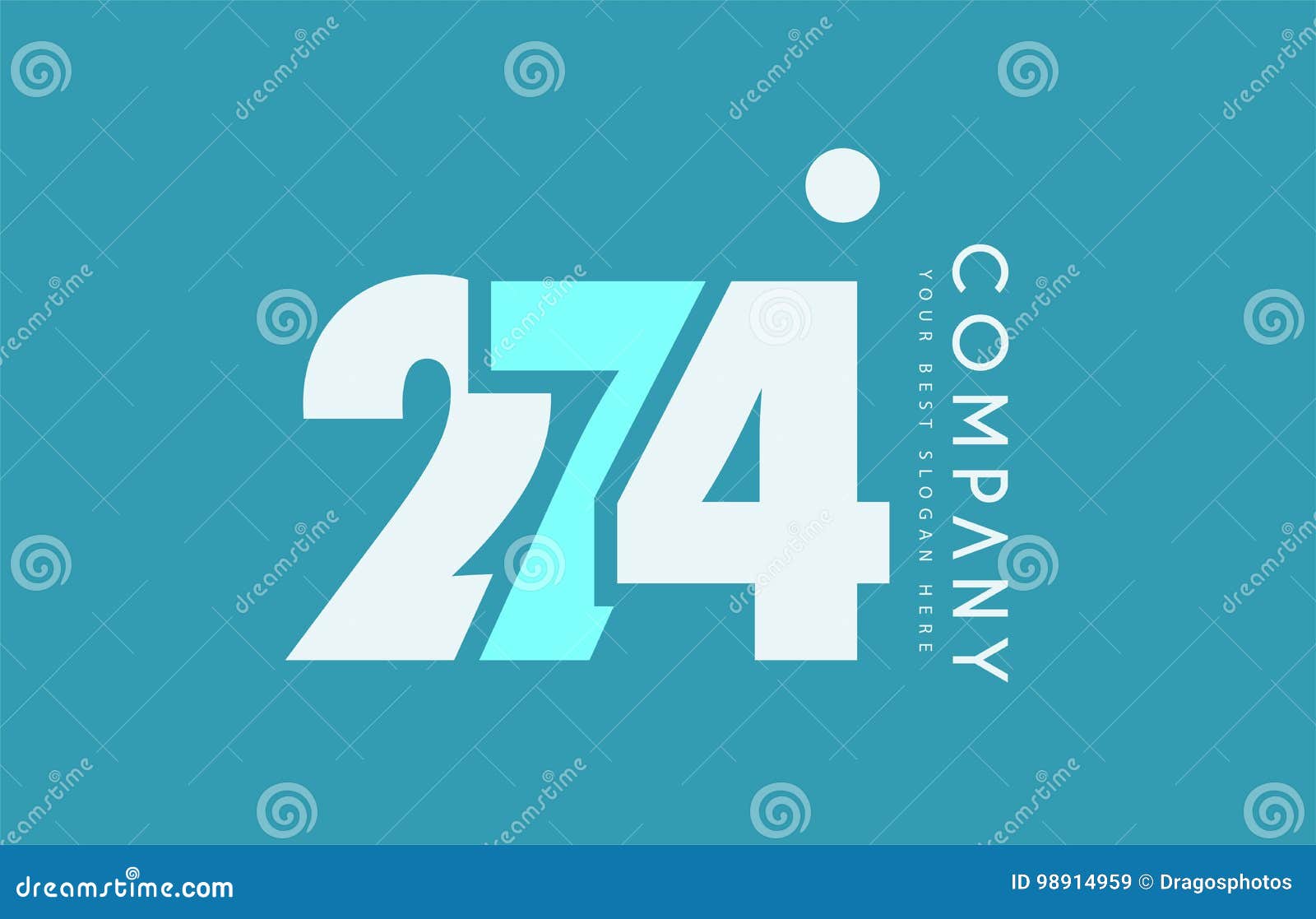 Number 274 Blue White Cyan Logo Icon Design Stock Vector - Illustration ...