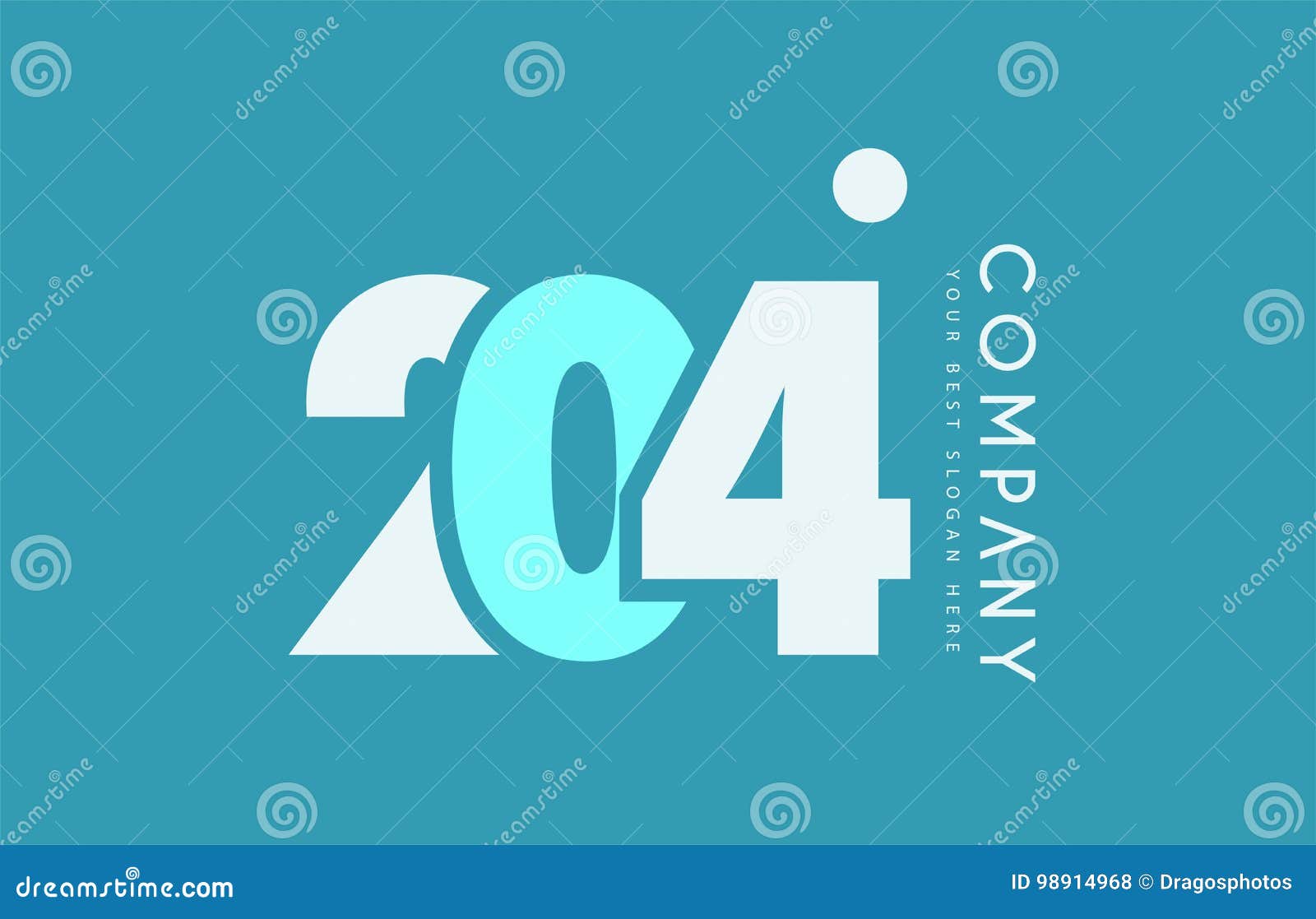 Number 204 Blue White Cyan Logo Icon Design Stock Vector - Illustration ...