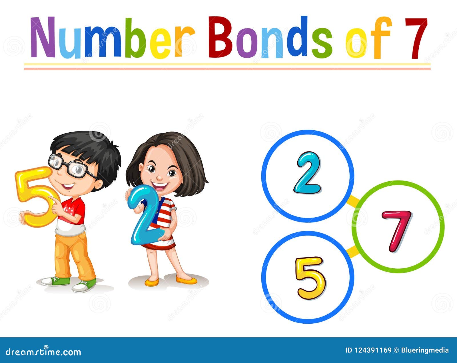 Number Bonds. Mathematic Worksheet For Kids Kindergarten, Preschool And ...