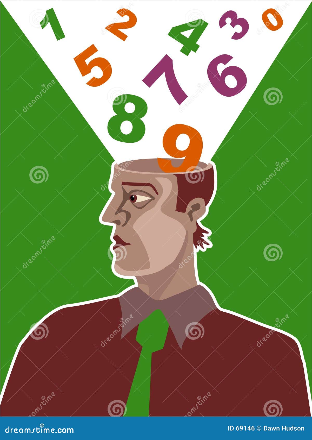 Number Brain stock vector. Illustration of effort, finance - 69146