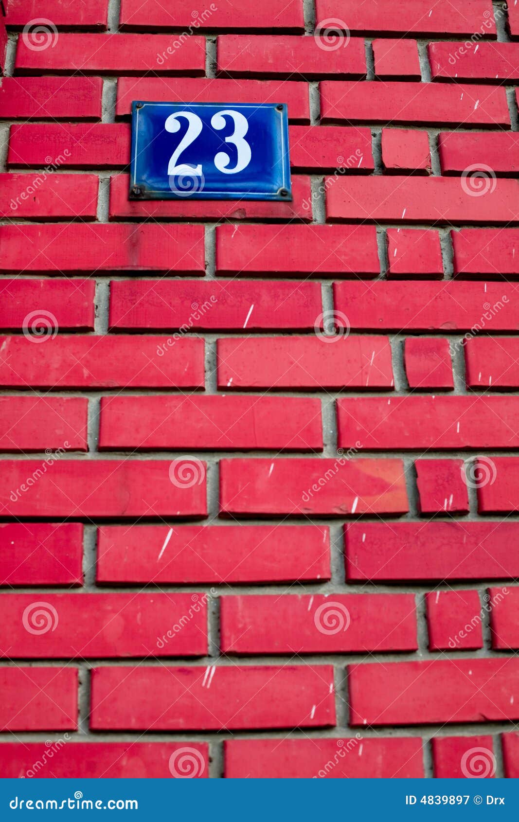 Number on brick wall stock image. Image of three, home - 4839897